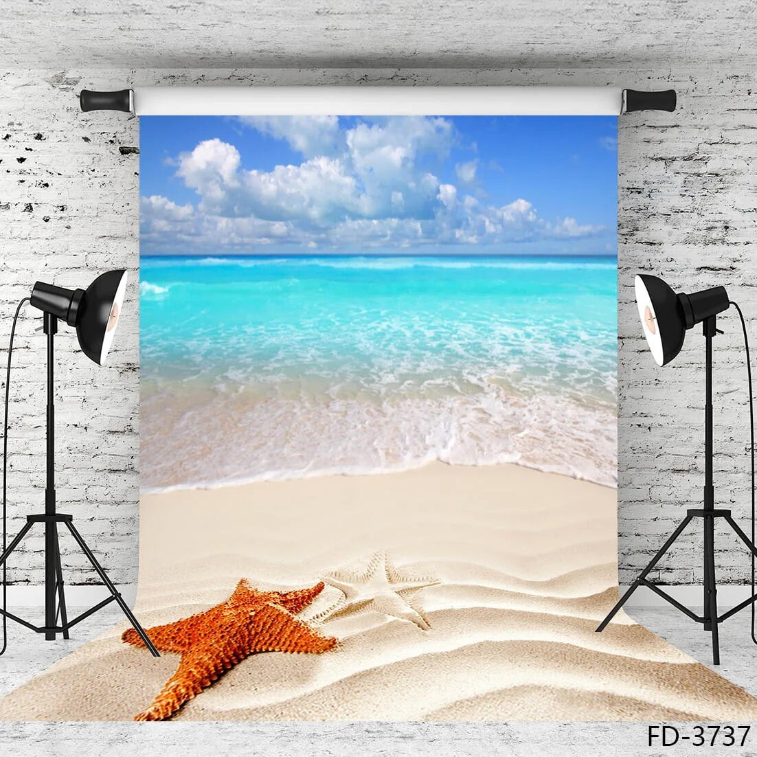 Sandy Beach Sea Seaside Star Photo Background Photoph Wedding Photography Backdrops Props Studio ...