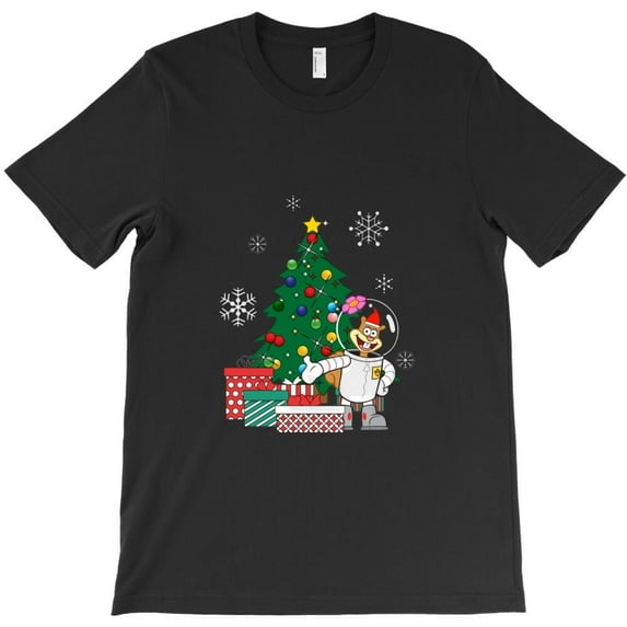 Sandy Cheeks Around The Christmas Tree Funny Holiday Cartoon Graphic ...