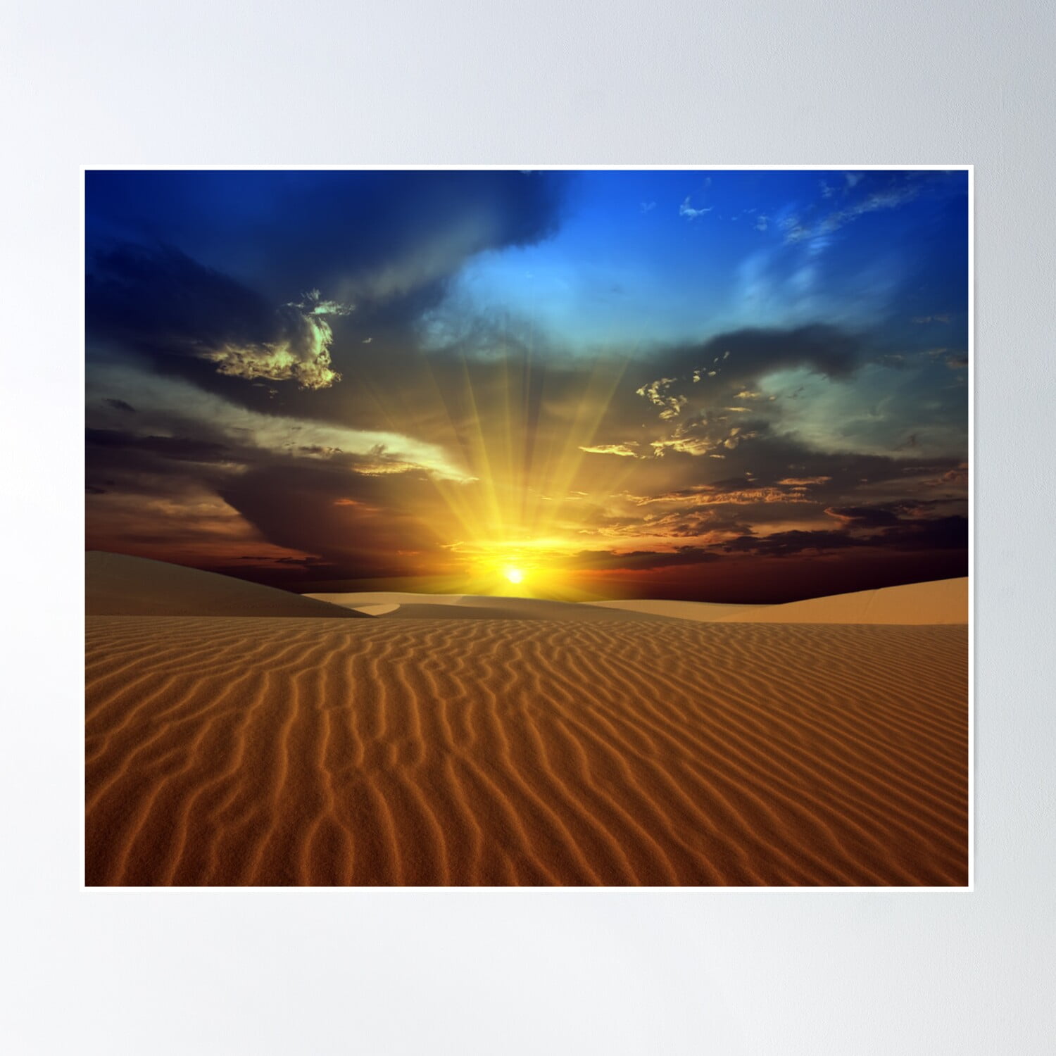 Sandy Desert Poster Wall Art, Modern Wall Decor, 12x18 UNFRAMED ...