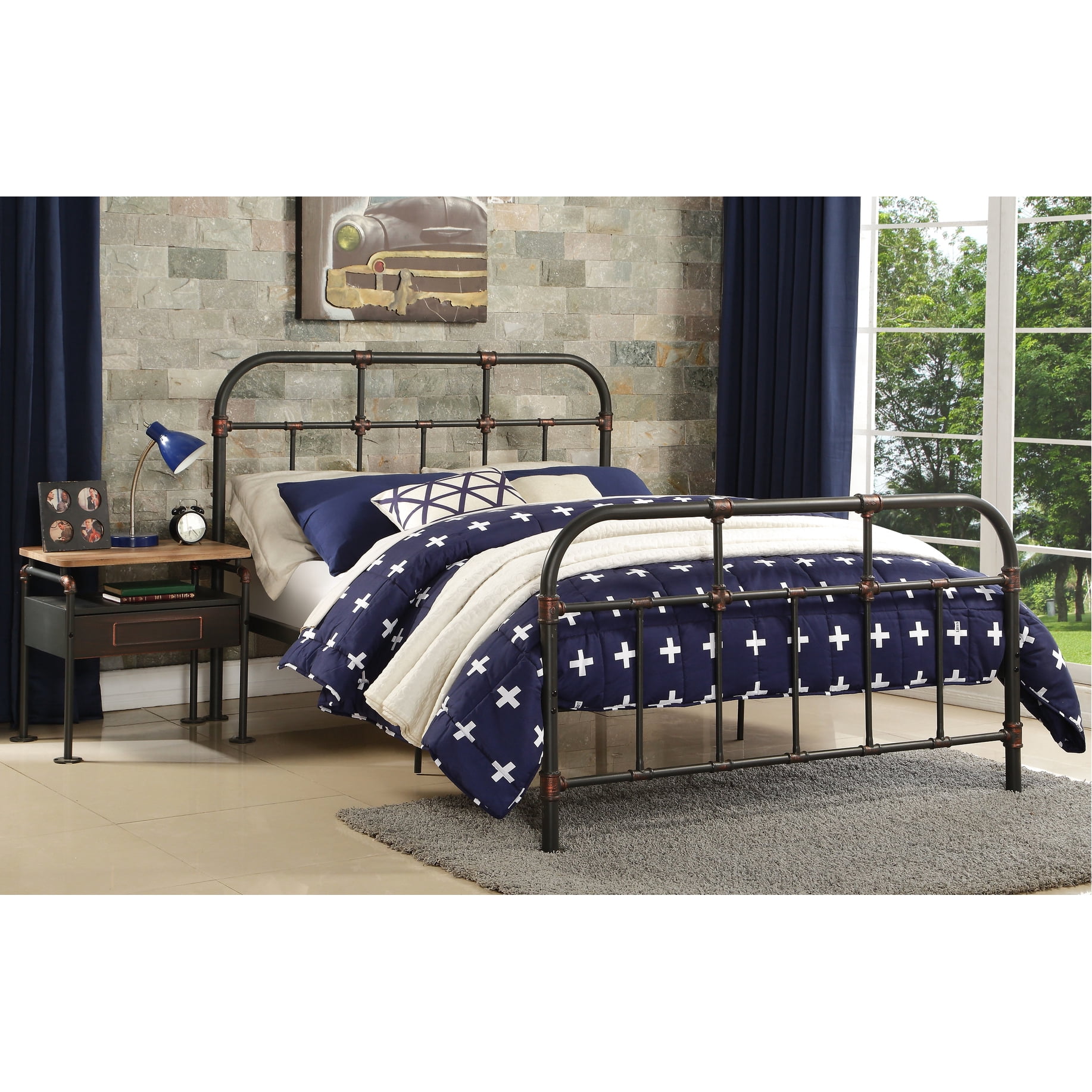 Sandy Grey Metal Bed With Firm Slat - Improves Bedroom Experience ...