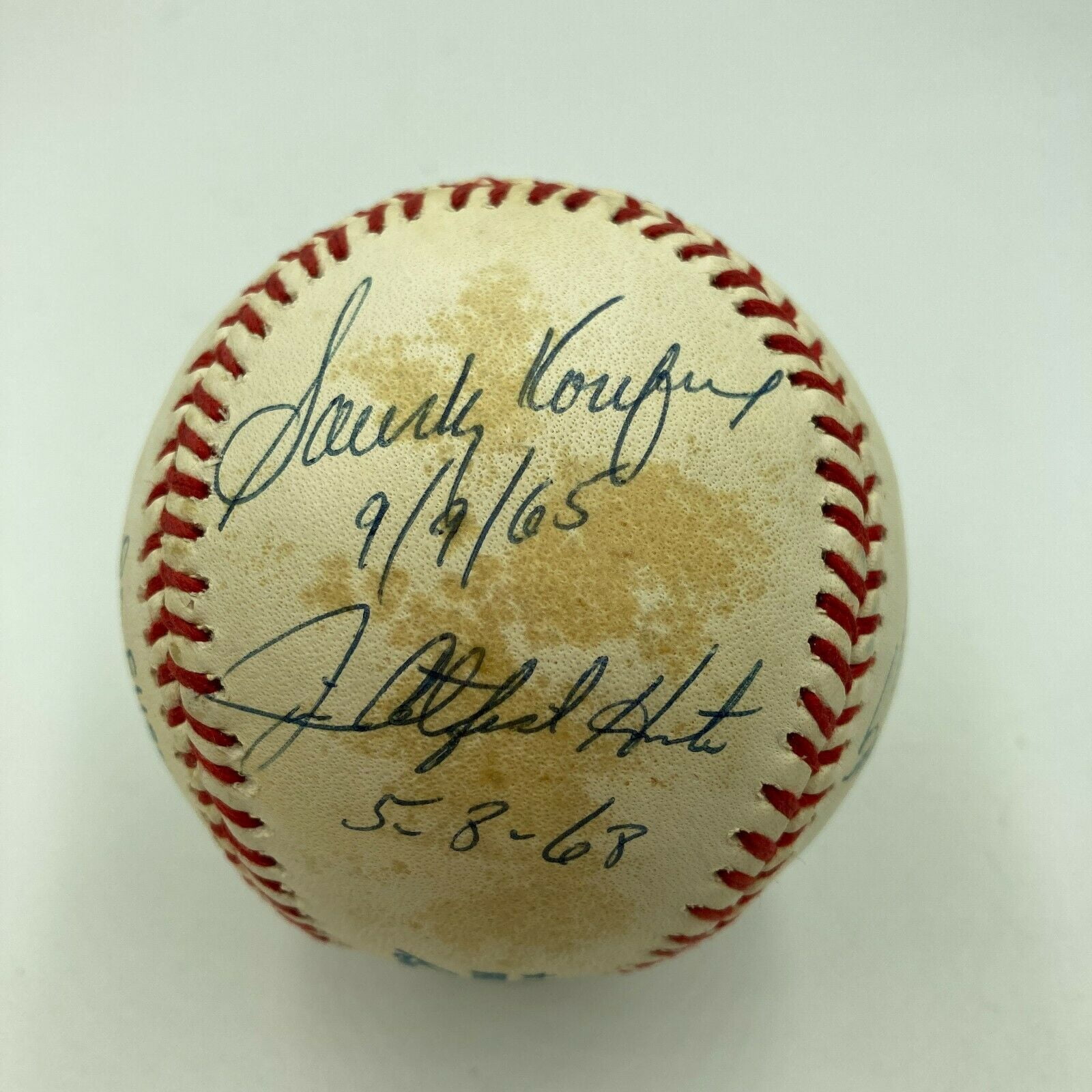 Sandy Koufax Perfect Game Pitchers Signed Inscribed Baseball With JSA ...