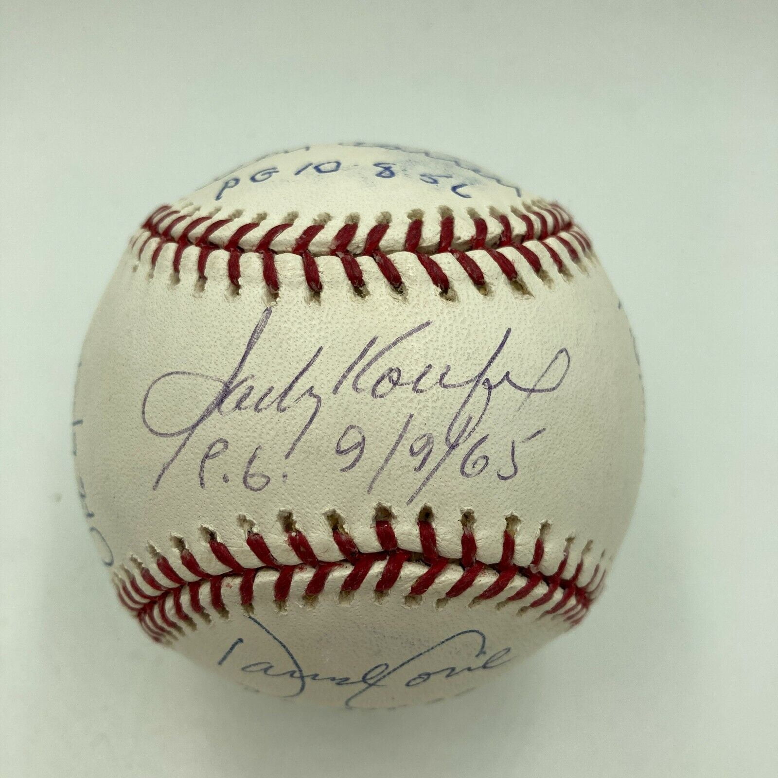 Sandy Koufax Randy Johnson Perfect Game Pitchers Signed Baseball 11 ...
