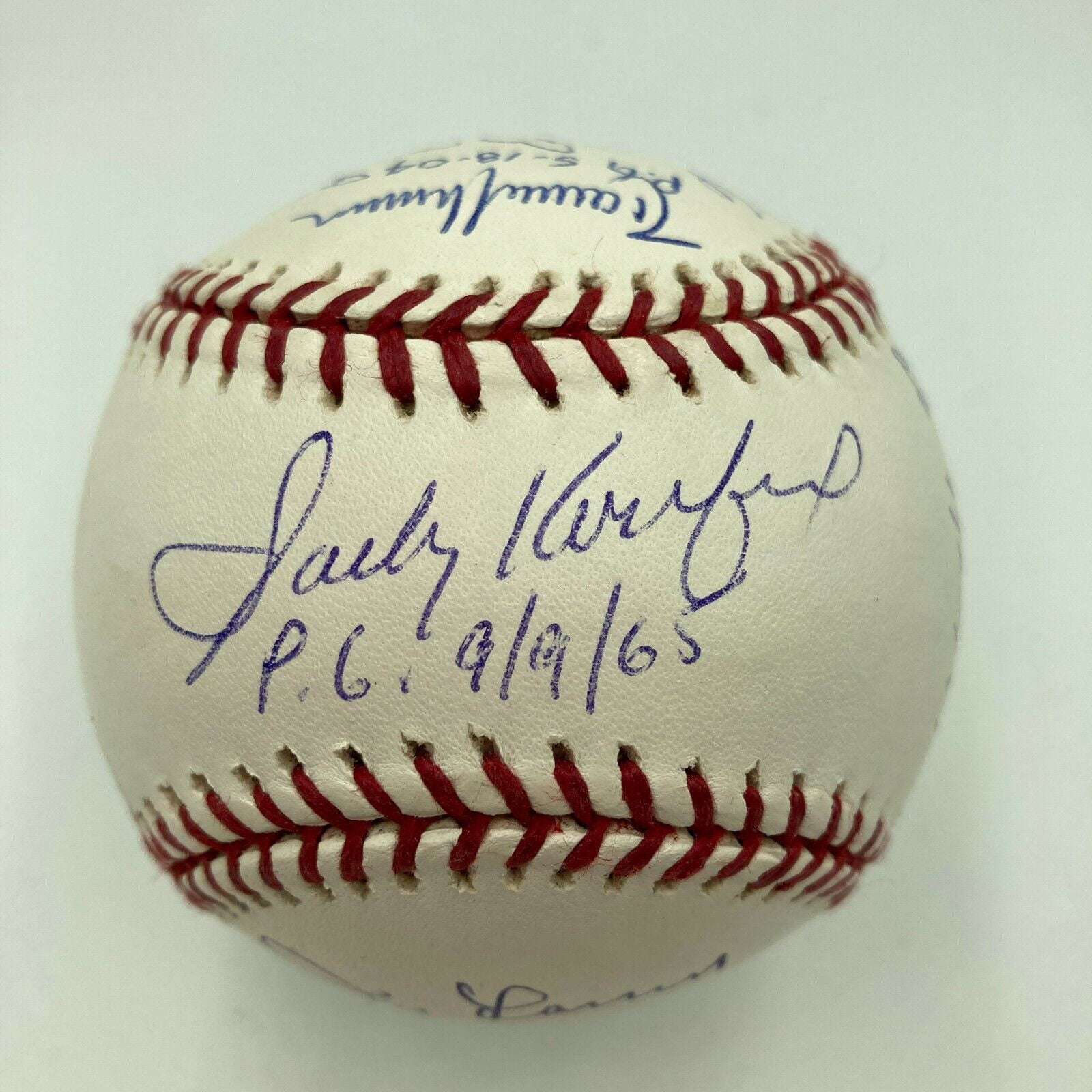 Sandy Koufax Randy Johnson Perfect Game Pitchers Signed Baseball 11 ...