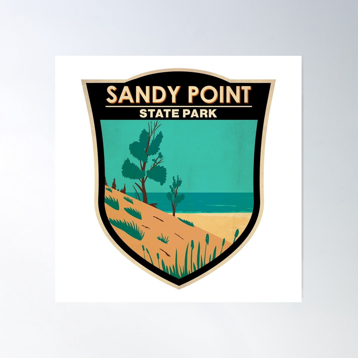 Sandy Point State Park Maryland Badge Poster Wall Art, Modern Wall ...