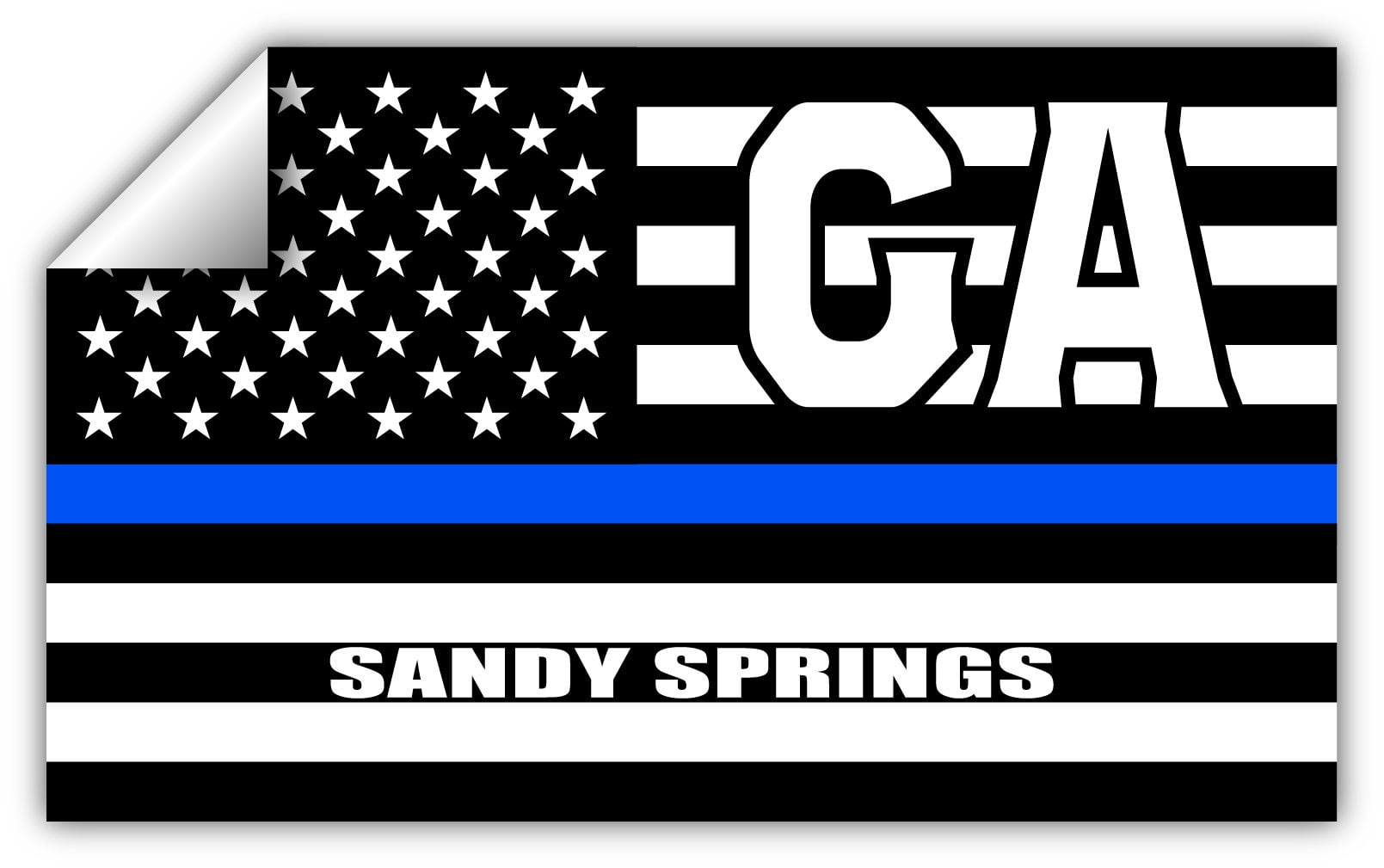 Sandy Springs GA Georgia Fulton County Thin Blue Line Stealthy USA Flag ...