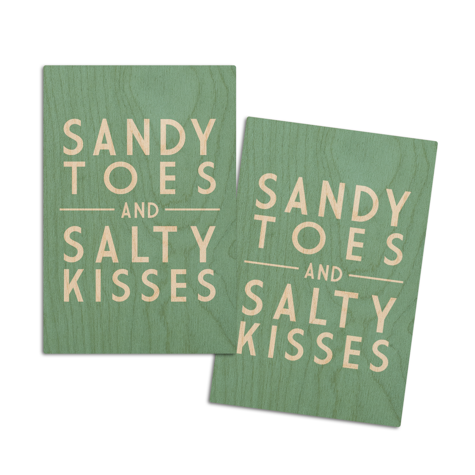 Sandy Toes and Salty Kisses, Simply Said (4x6 Birch Wood Postcards, 2 ...