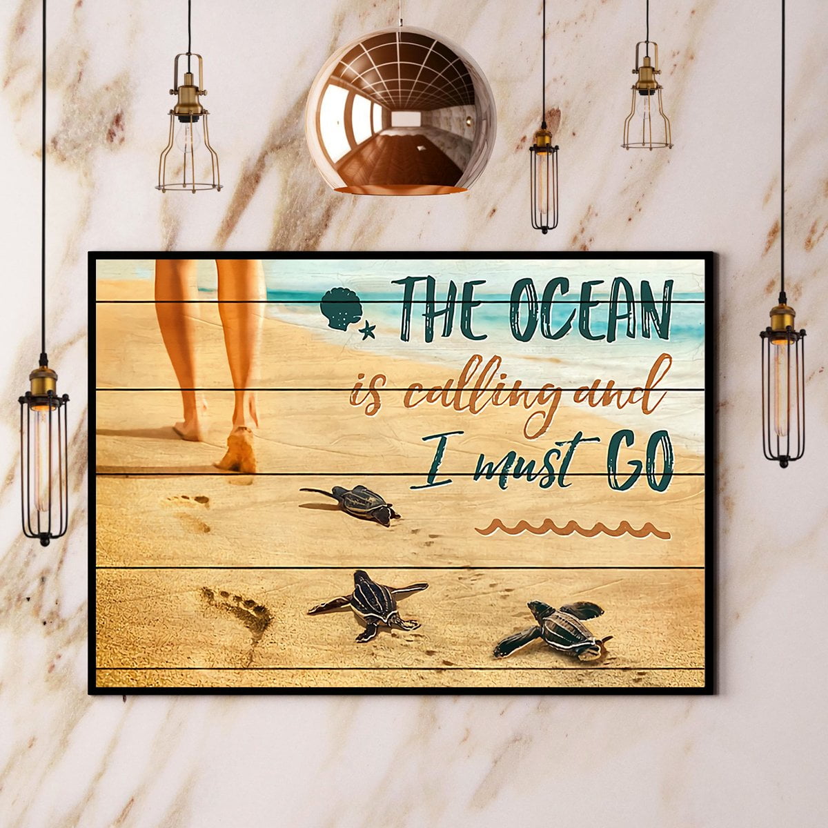 Sandy Turtles The Ocean Is Calling And I Must Go Paper Poster No Frame ...