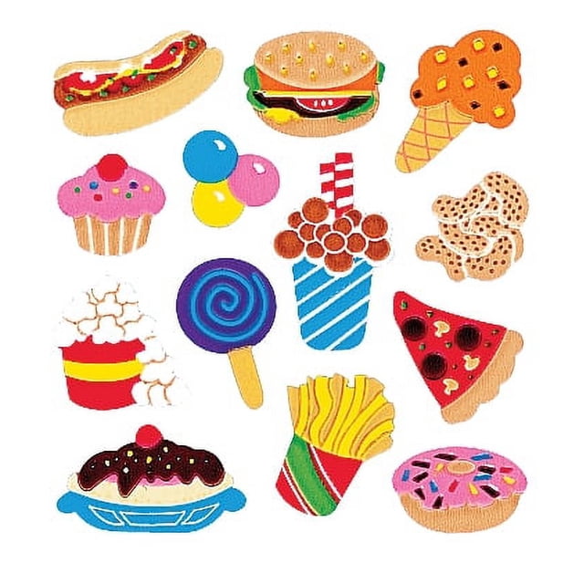 Junk Food Sticker Select Micro Acid-Free Stickers - Walmart Business ...