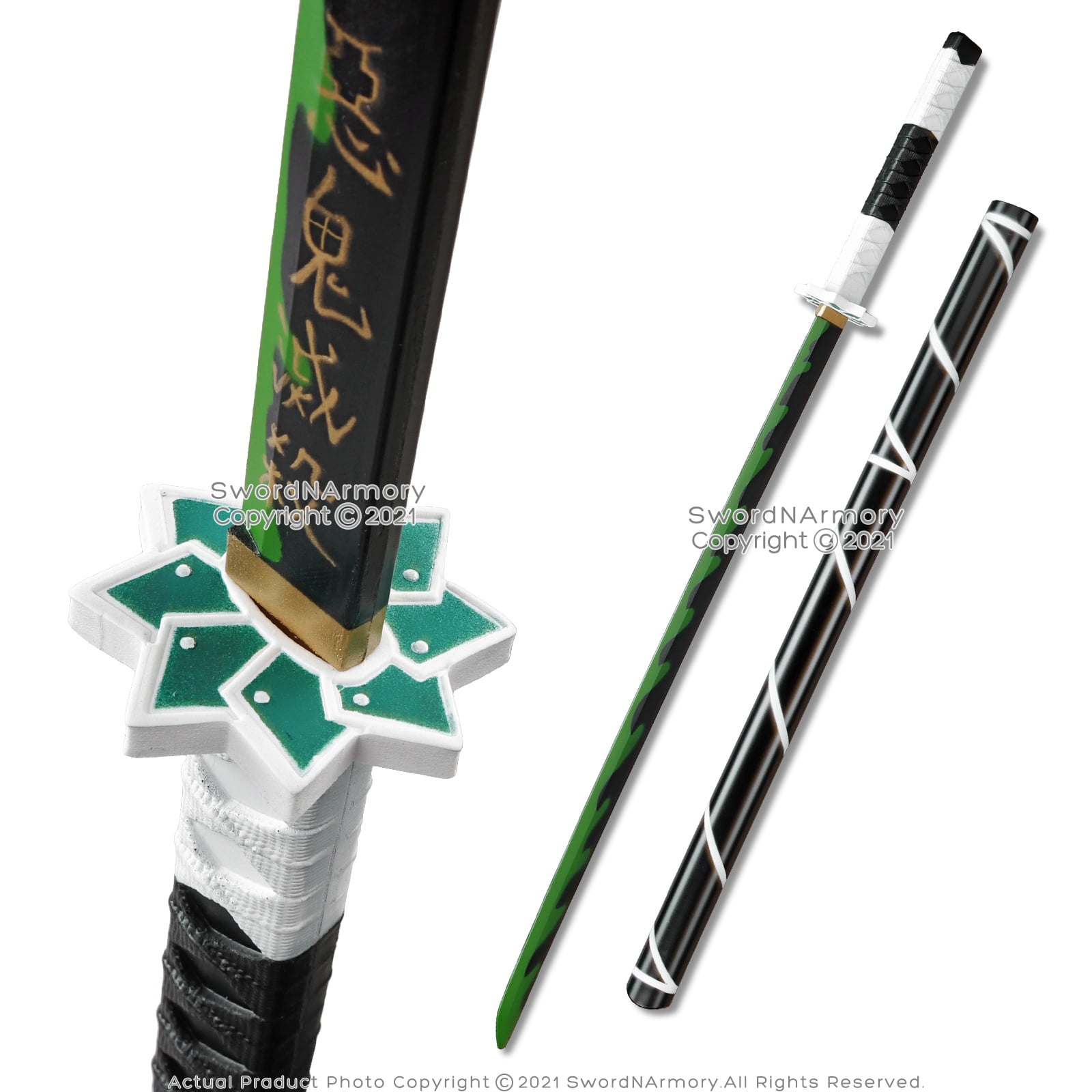 Anime-Authentic Sanemi Shinazugawa 40” Foam Katana Toy, Wind Samurai ...