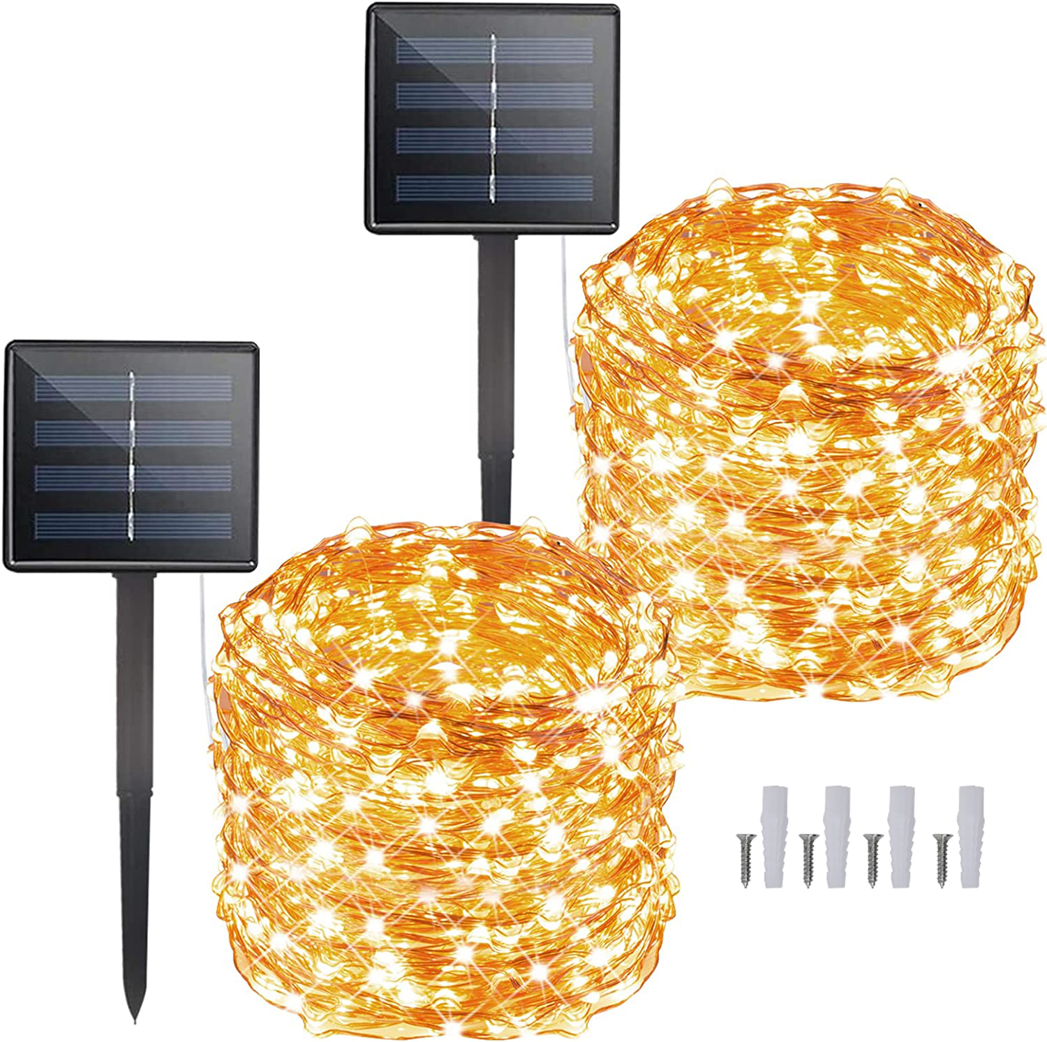 Outdoor Solar String Lights 21.4 Feet 30 LED Waterproof Fairy Bubble ...