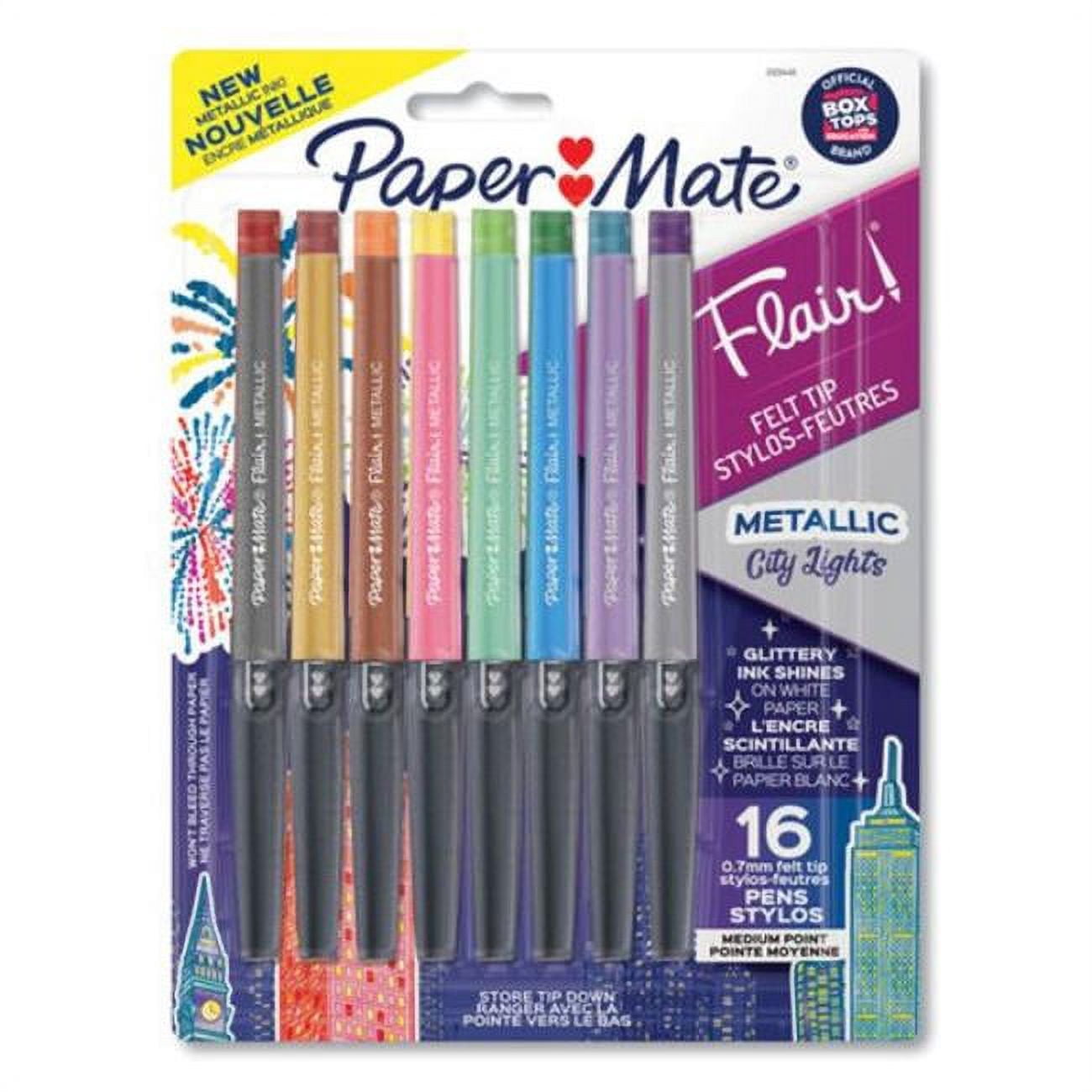 Sanford Assorted Ink Flair Metallic Porous Point Pen, Pack of 16 ...