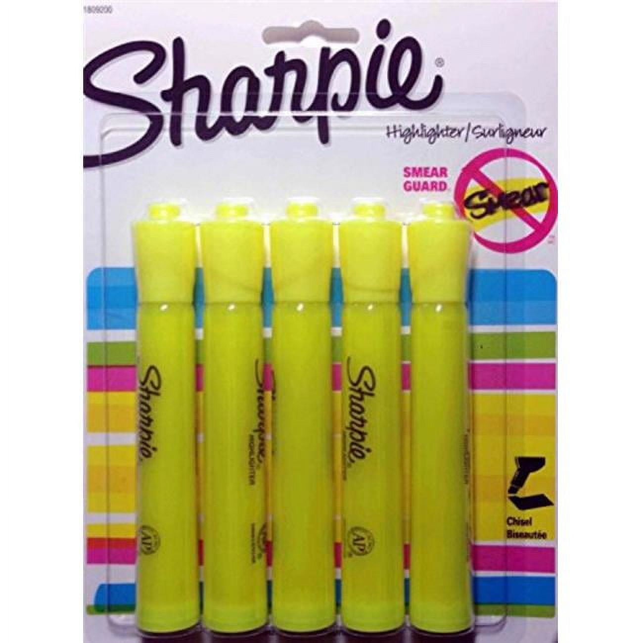 Sanford Sharpie Tank Highlighters Chisel, Yellow - Pack of 5 - Walmart.com