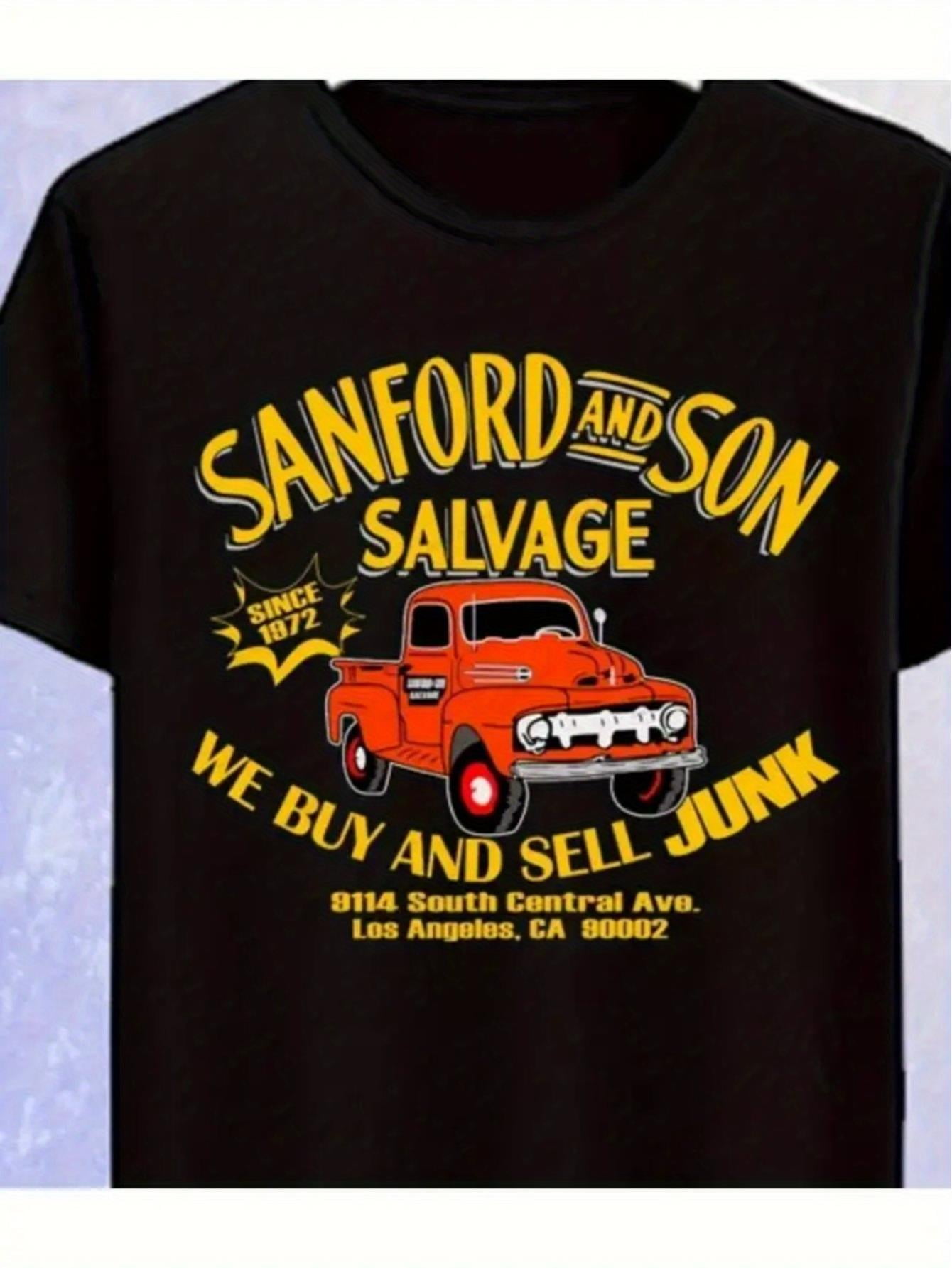 Sanford and Son Salvage Graphic Print T-Shirt, 100% Cotton, Crew Neck ...