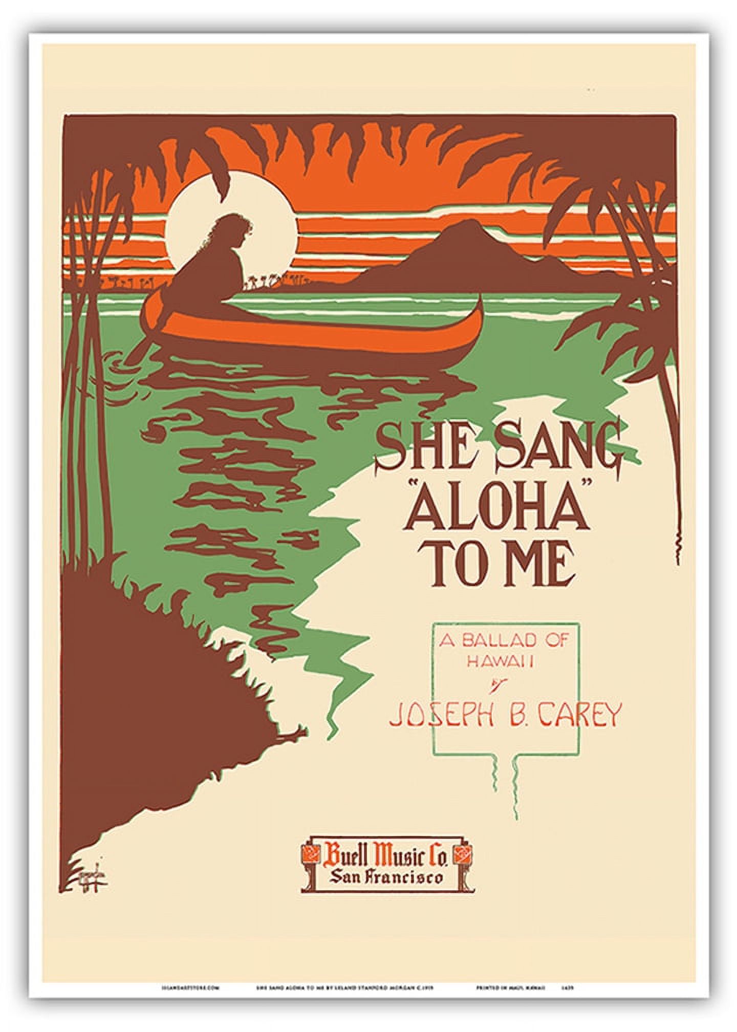 She Sang Aloha To Me - A Ballad of Hawaii by Joseph B. Carey - Vintage ...