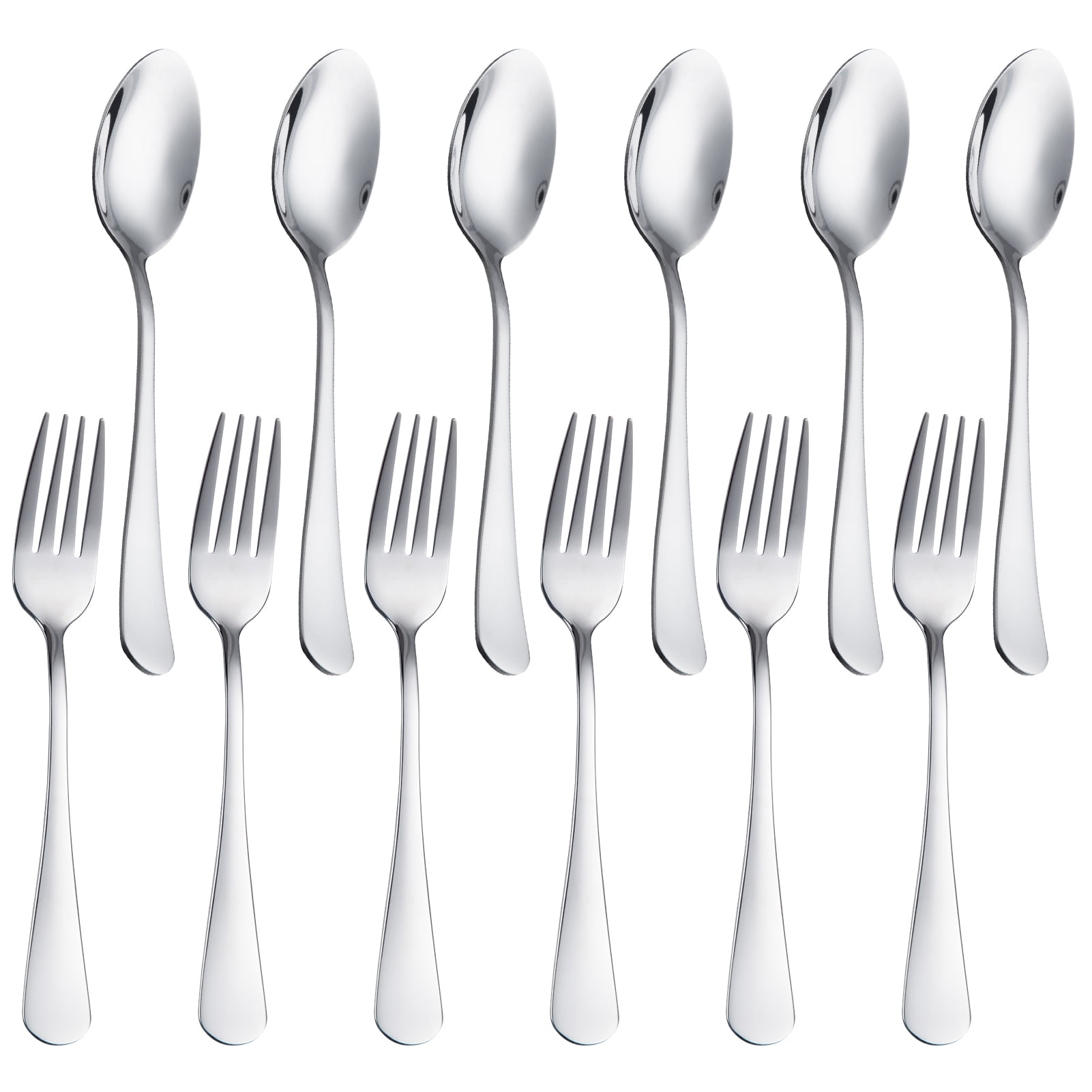 Sangdo 12pcs Stainless Steel Flatware Set, Spoons and Forks for Home ...