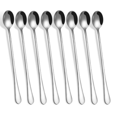 Long Handle Spoon Set, Premium Stainless Steel Coffee Spoons for Ice ...