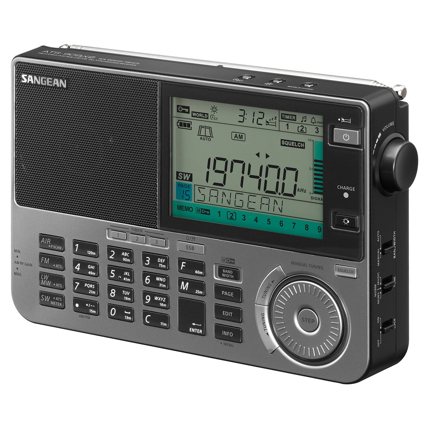 Sangean Digital AM/FM Shortwave Portable Radios, Battery Operated, Gray ...