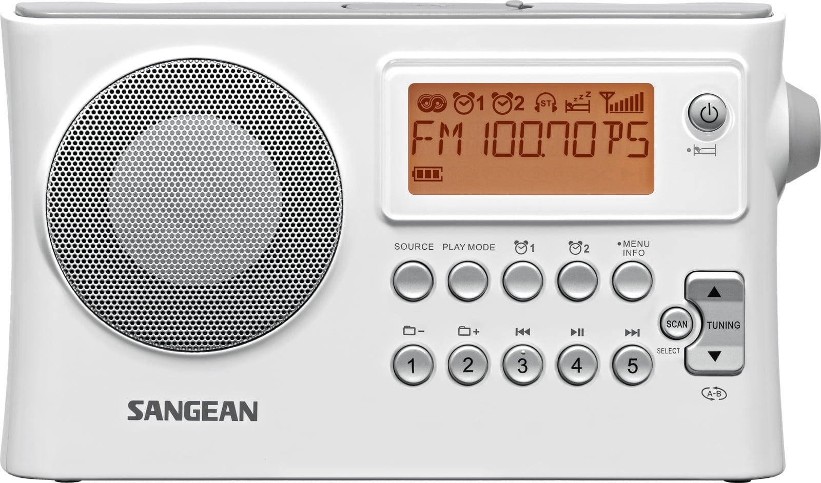Sangean Portable Digital AM/FM Weather Alert Alarm Clock Radio with ...