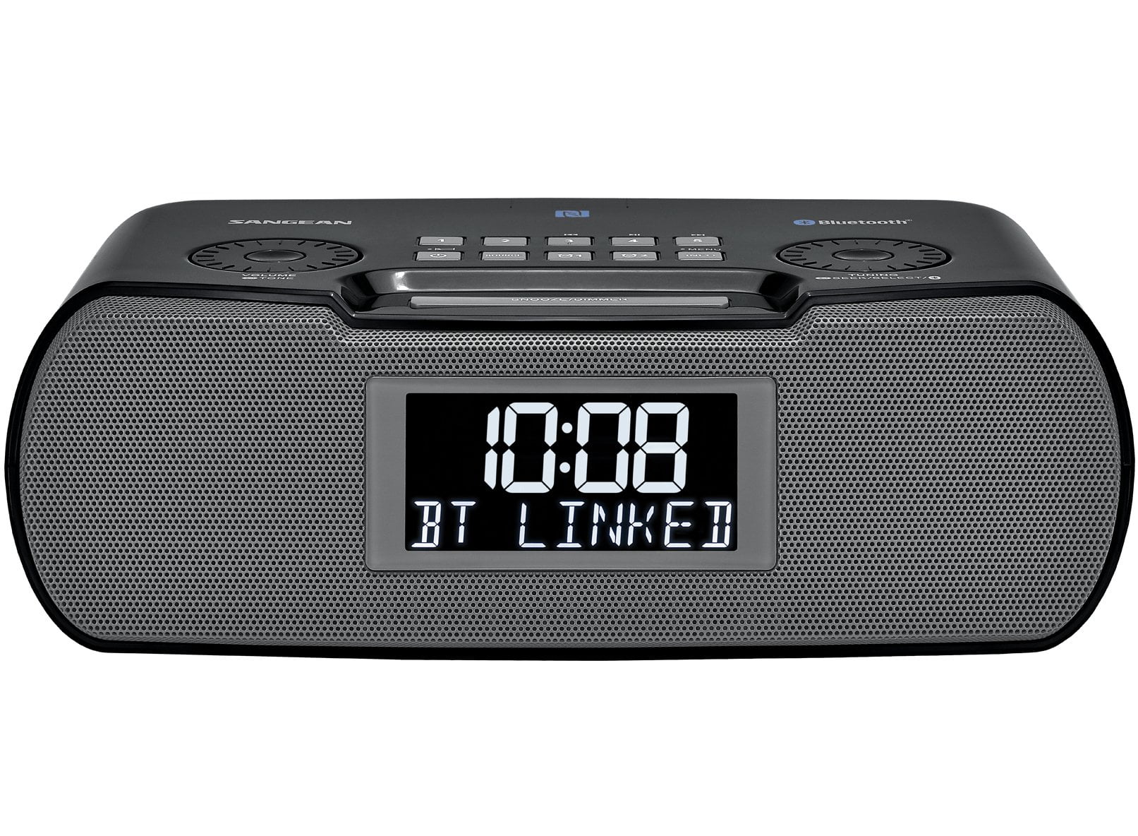 Sangean AM/FM Bluetooth Clock Radio with USB Phone Port & Bass Response ...