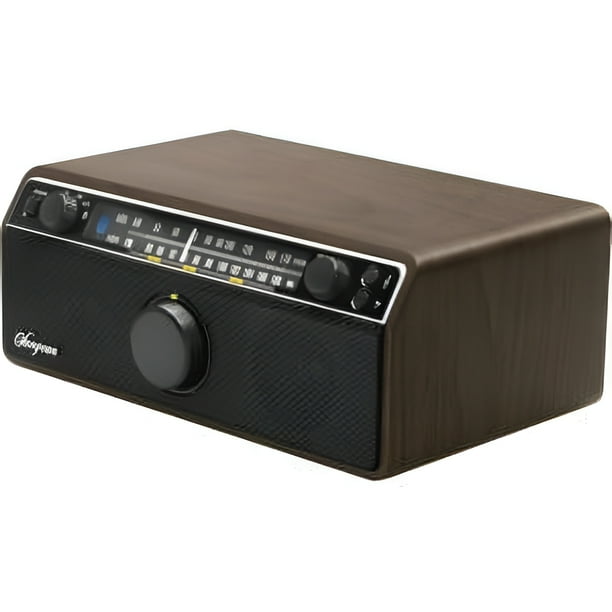 Sangean WR-12BT AM/FM/Bluetooth/AUX-In Stereo Analog Wooden Cabinet Radio (Dark Walnut ...