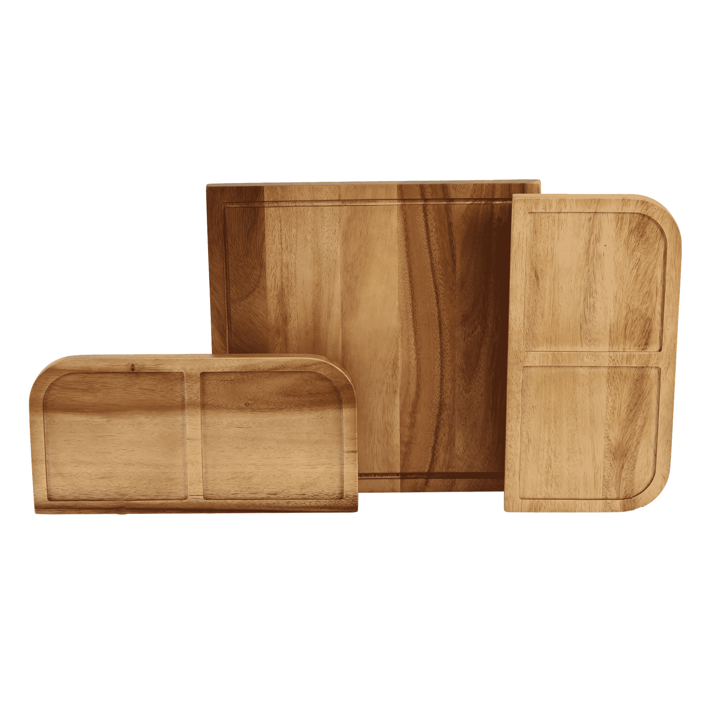 Sango Atelier Acacia Wood 3-Piece Stackable Cutting Board Set ...
