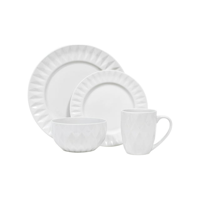 Sango: Kingston White 16 Piece Dinnerware Set, Including 4 Dinner ...
