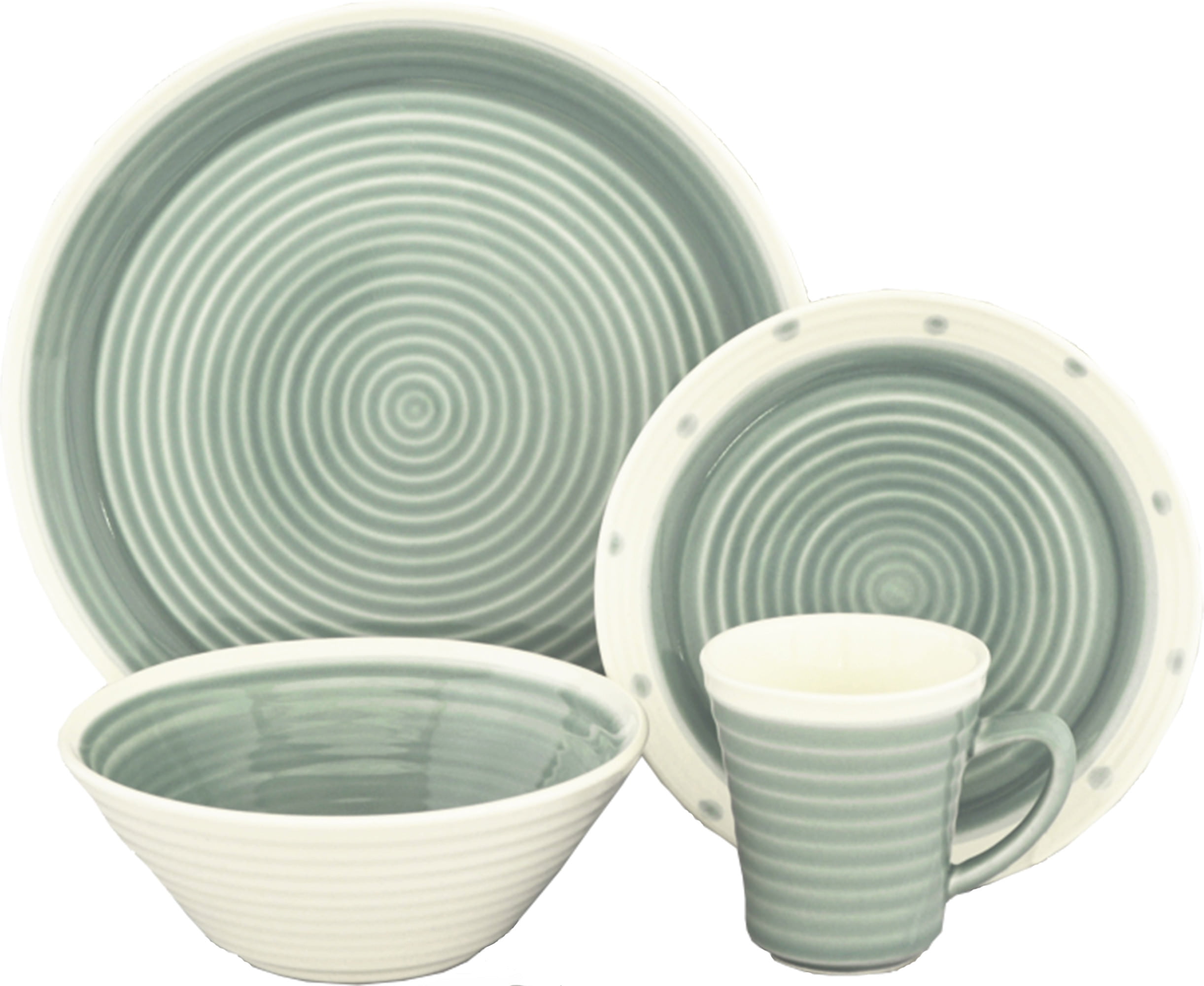 Sango Rico 16-Piece Dinnerware Set, Aqua - Walmart.com