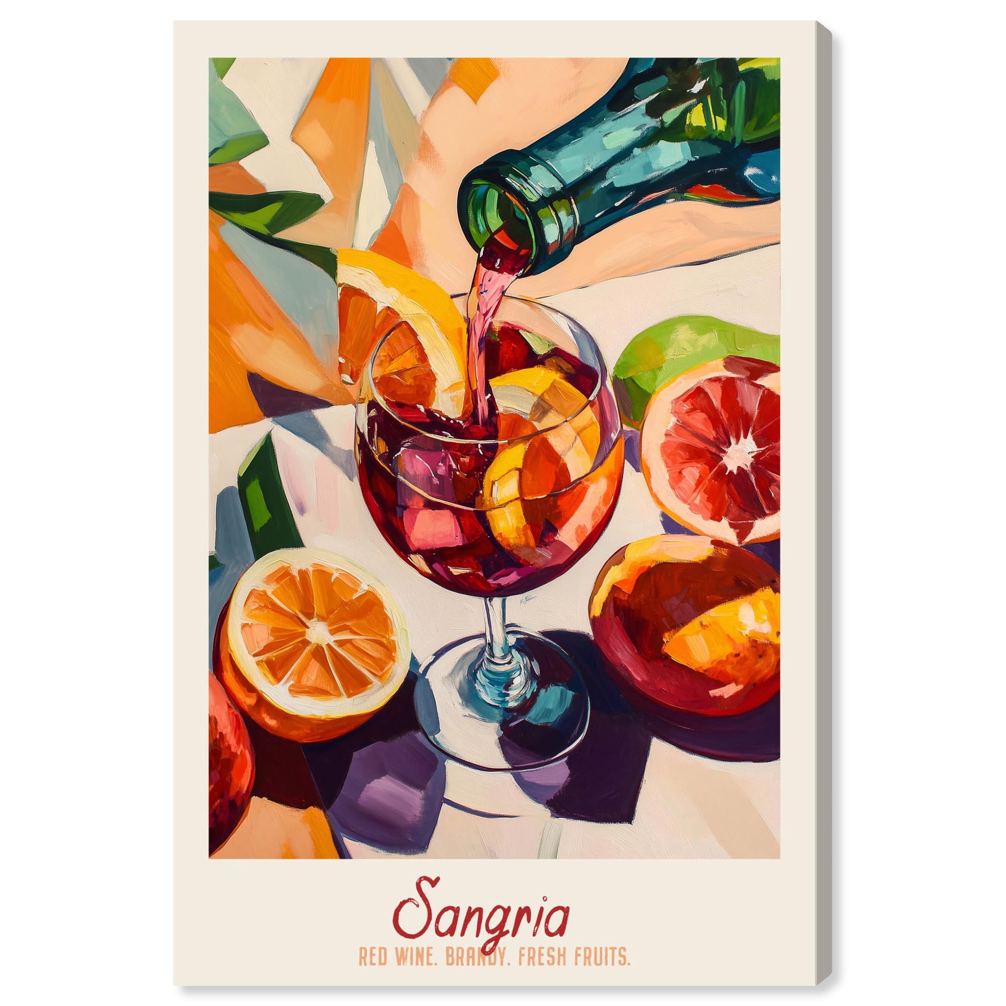 Sangria Recipe Poster Canvas Trendy Bar Cart Art by Art Remedy, Gallery ...
