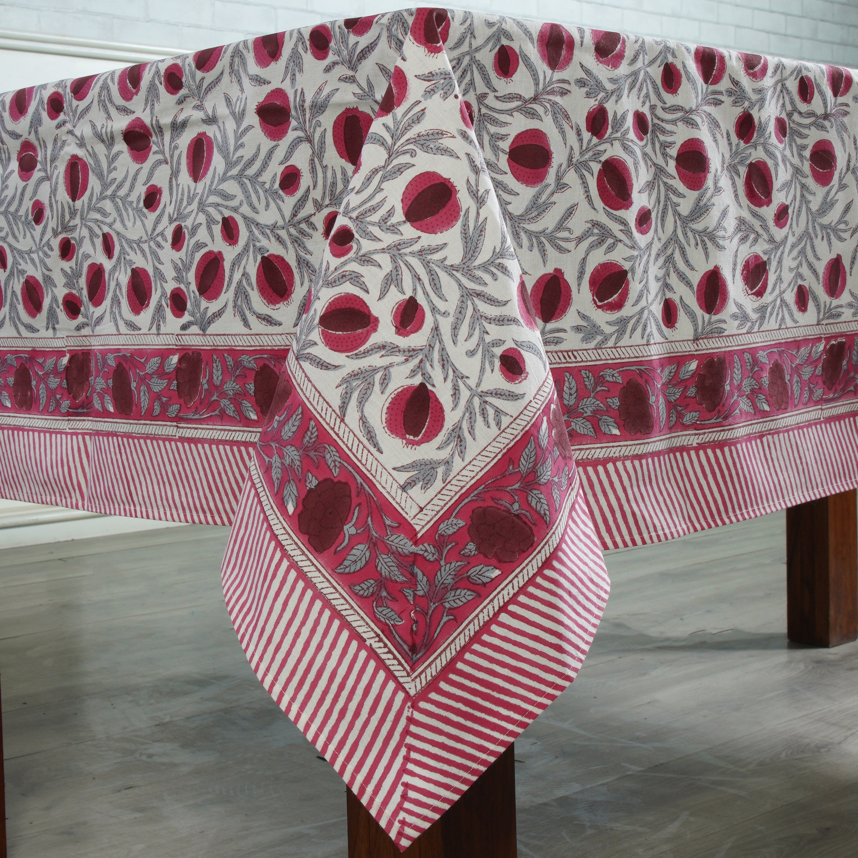 Ridhi - Sangria Red and Cerise Pink 70x108 Inch rectangle Cotton indian ...