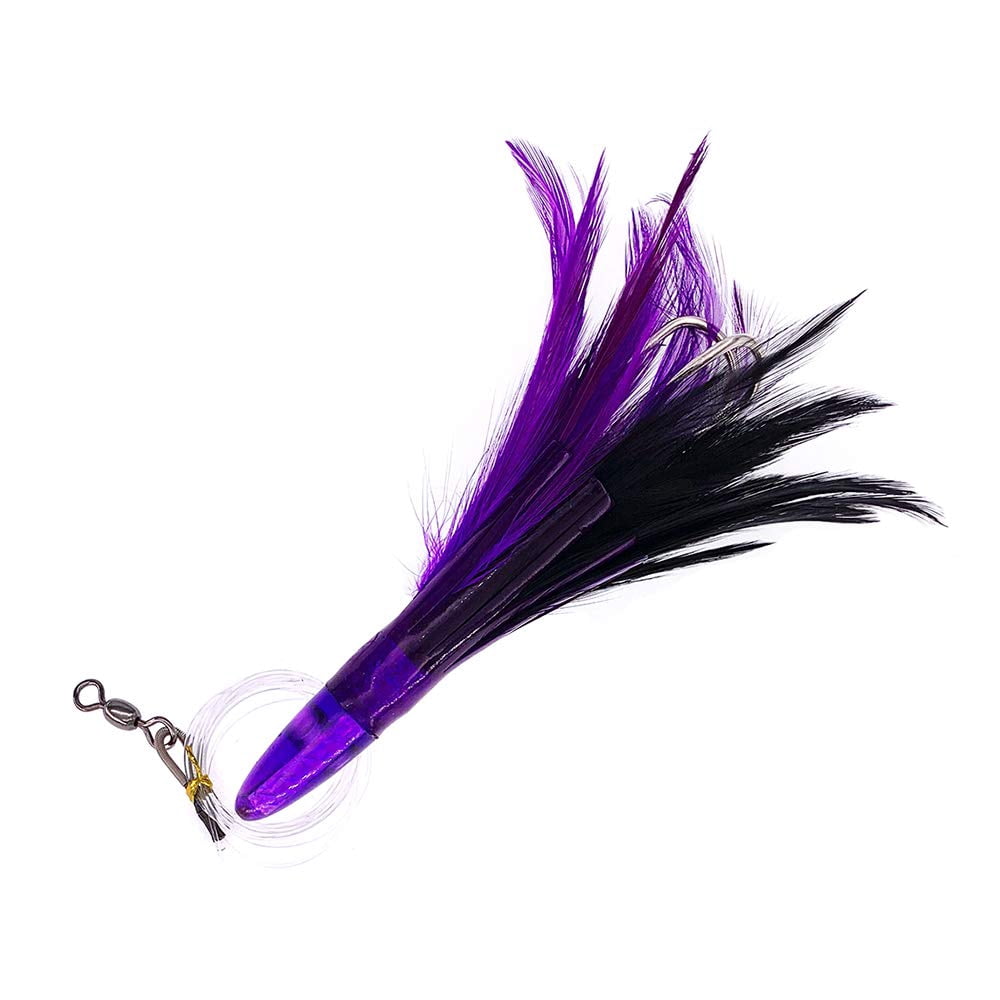 Sanhu Tuna Feathers Rigged 6" - 6 Pcs Purple/Black - Walmart.com