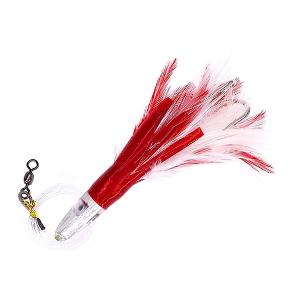 Sanhu Tuna Feathers Rigged – 6" - 6 Pcs - Red/White - Walmart.com