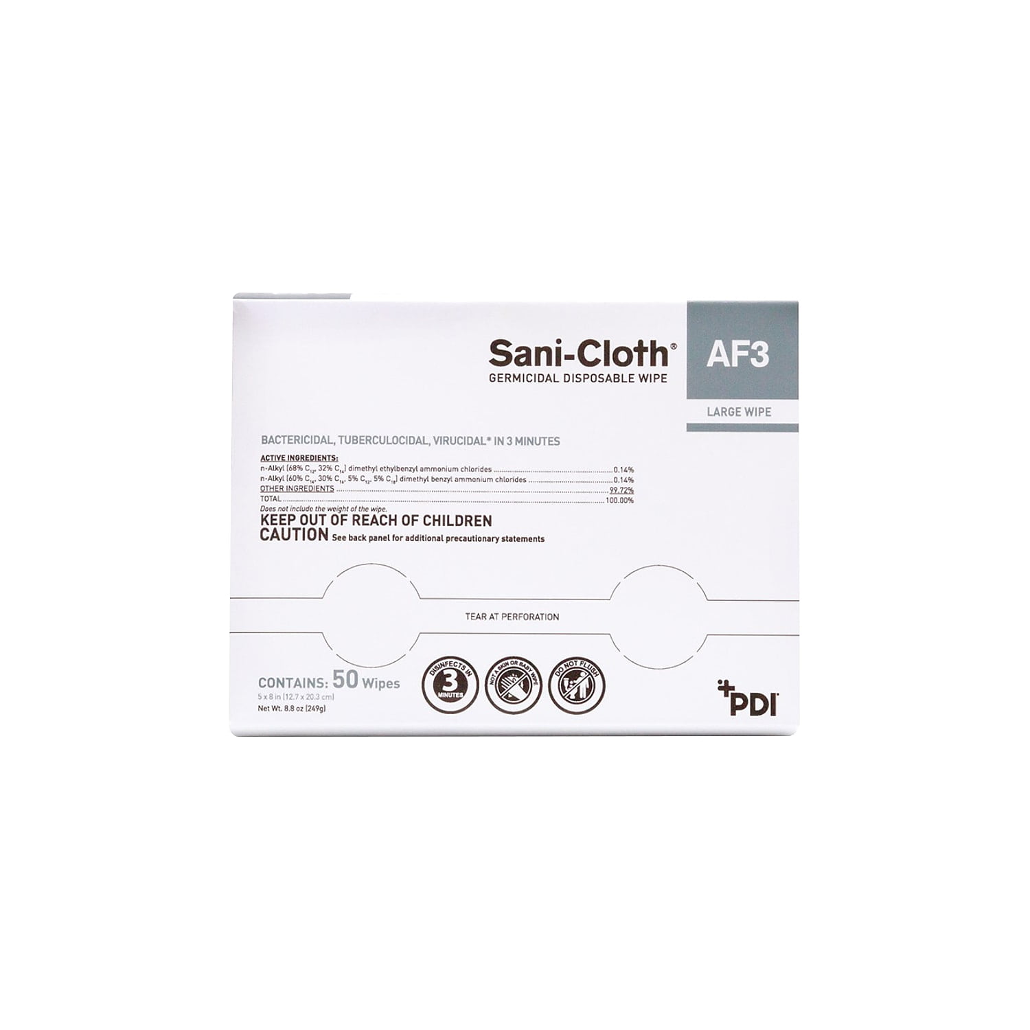 PDI Sani-Cloth AF3 Disinfecting Wipes 50 Wipes/Pack 10 Packs/Carton ...