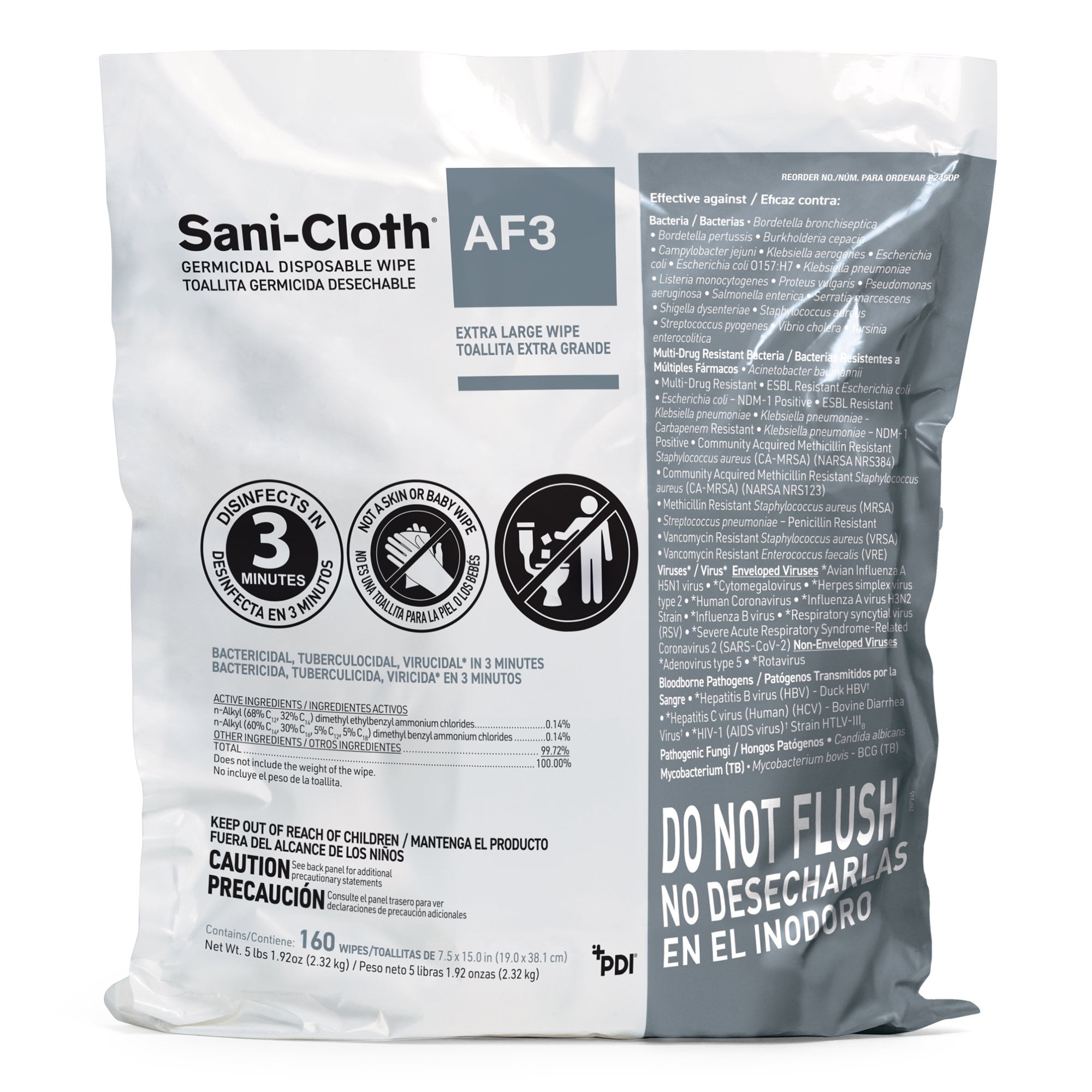 Sani-Cloth AF3 Germicidal Wipes, Surface Disinfectant Cleaner Refill, 7 ...