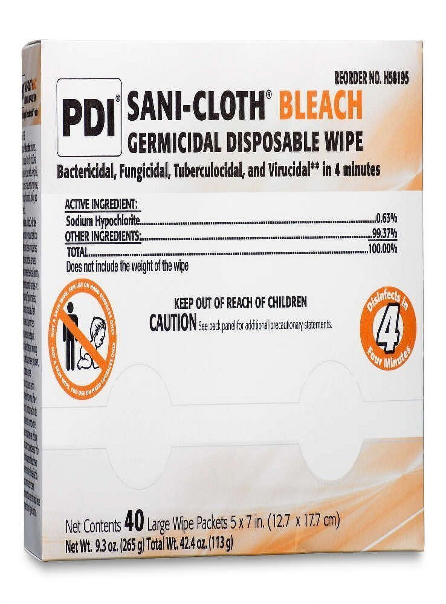 Sani-Cloth Bleach Surface Disinfectant Cleaner Wipe Individual Packet ...