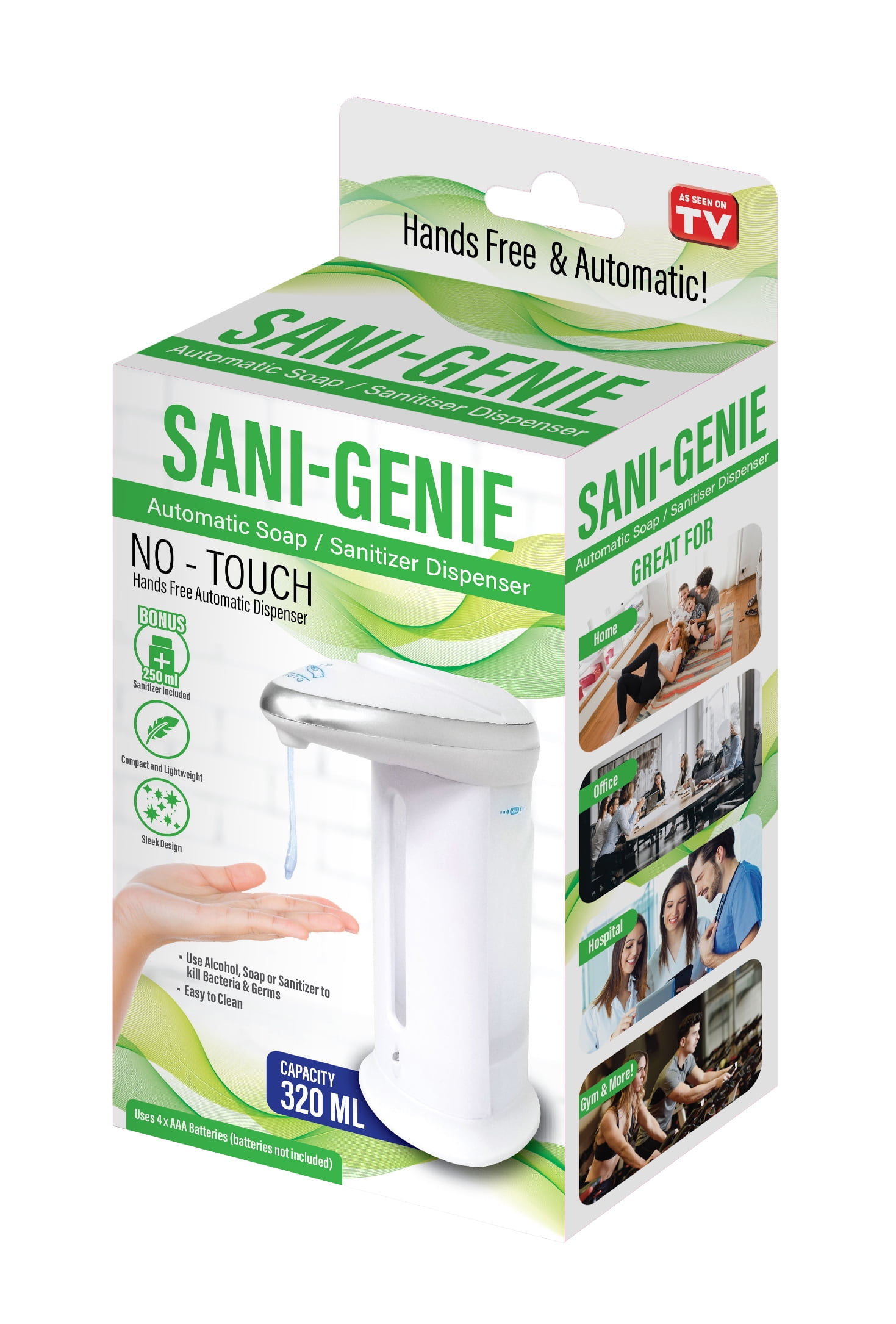Sani Genie No Touch Automatic Hand Sanitizer and Soap Dispenser Walmart