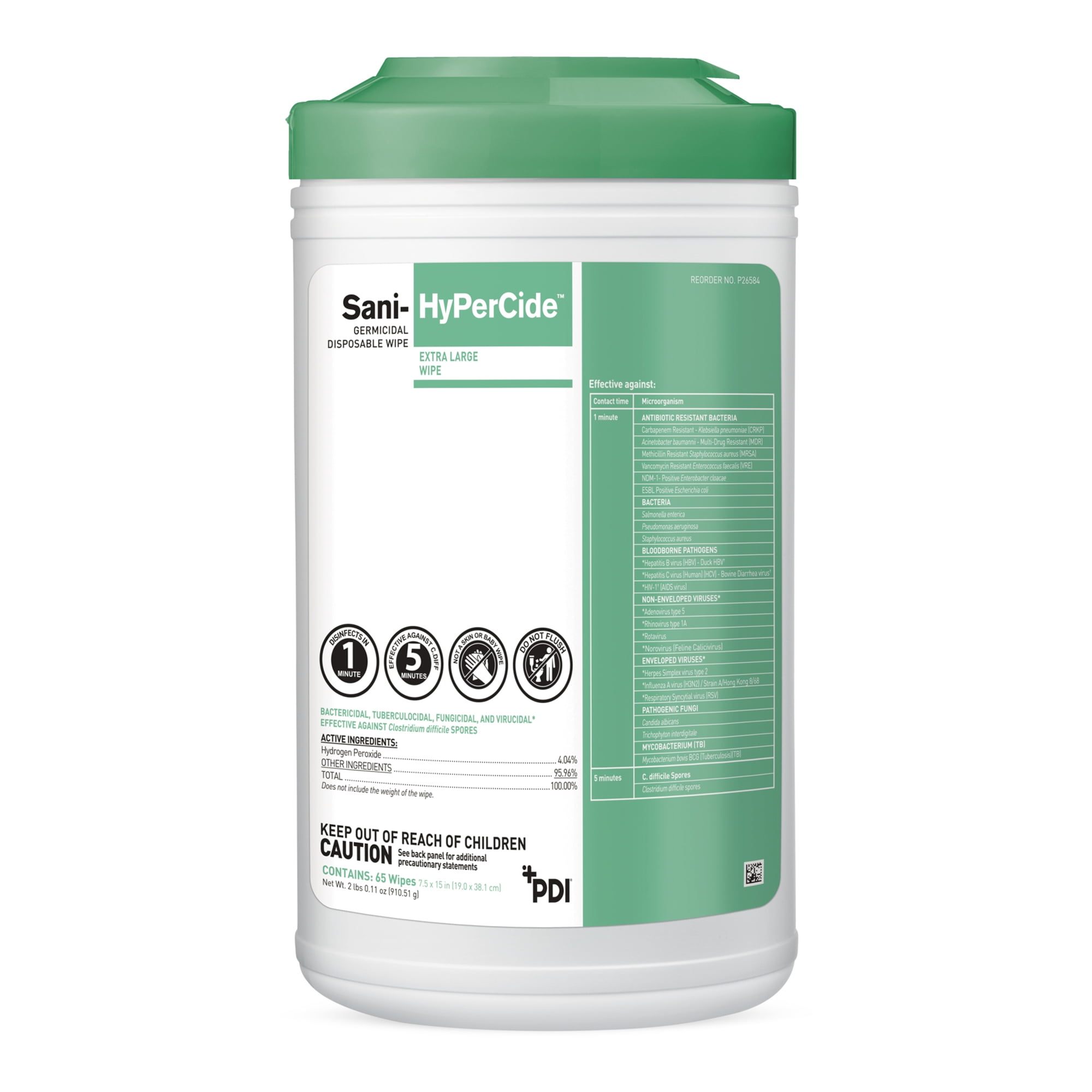 Sani-HyPerCide Disinfecting Cleaning Wipes, Hydrogen Peroxide Formula ...