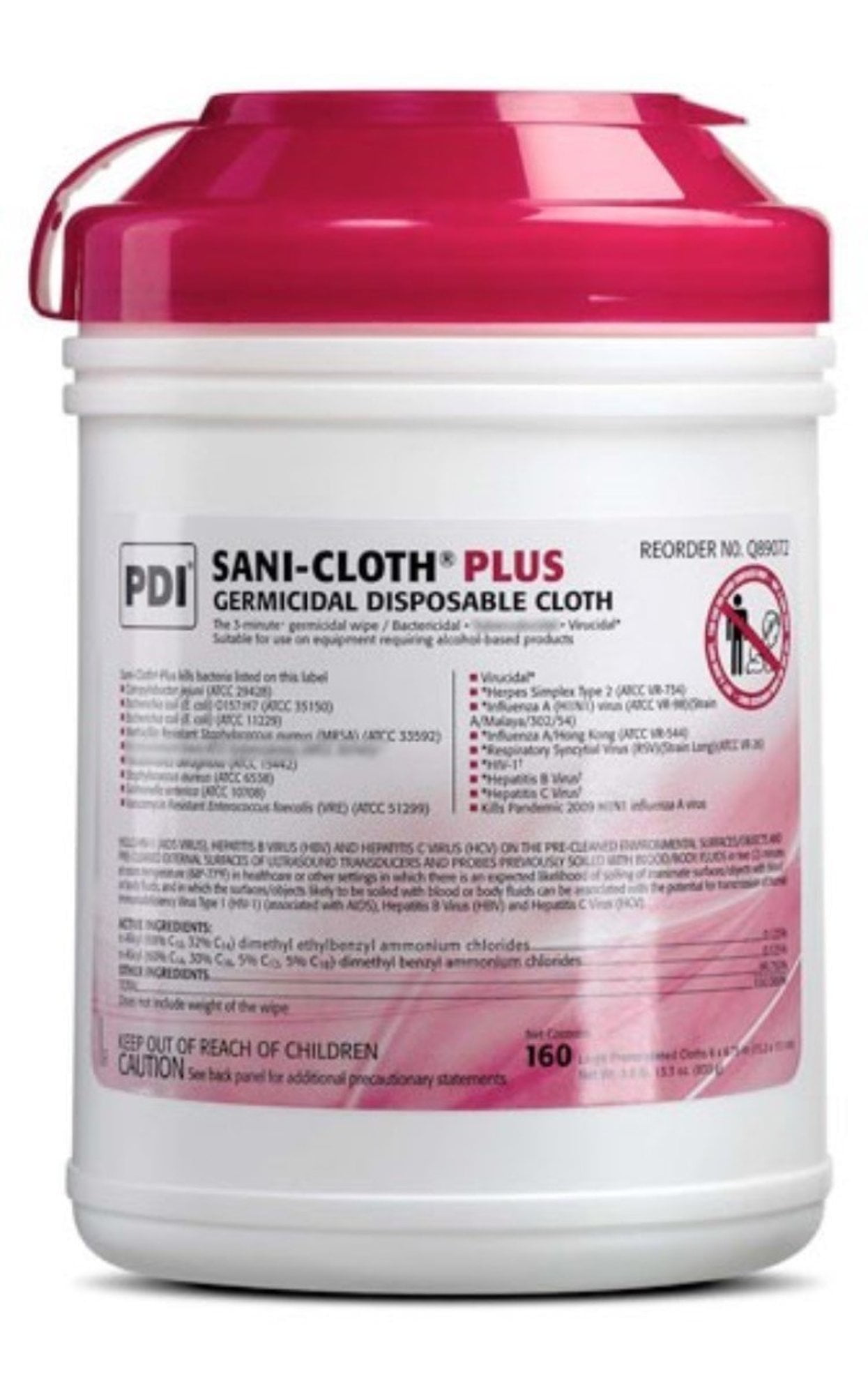 Nice Pak Sani-Cloth Plus, Antimicrobial Disinfecting Wipes, 6" x 6-3/4 ...