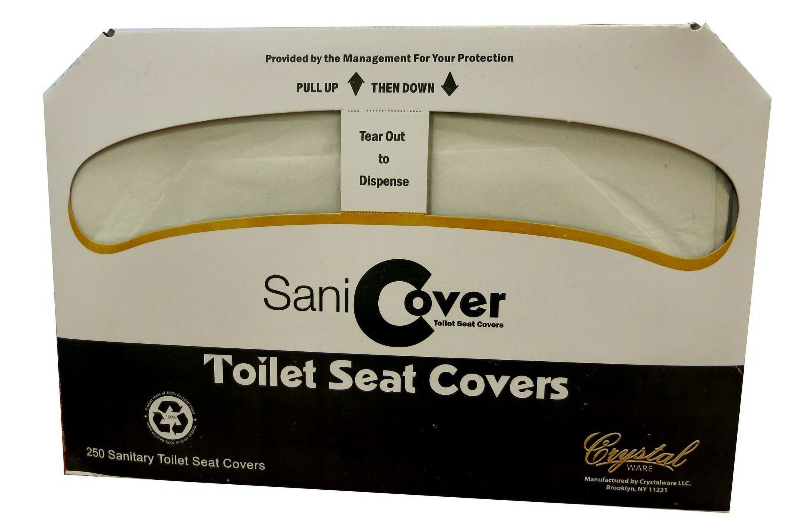 SaniCover TSCR20250 Disposable Toilet Seat Covers Fits Most Dispensers ...