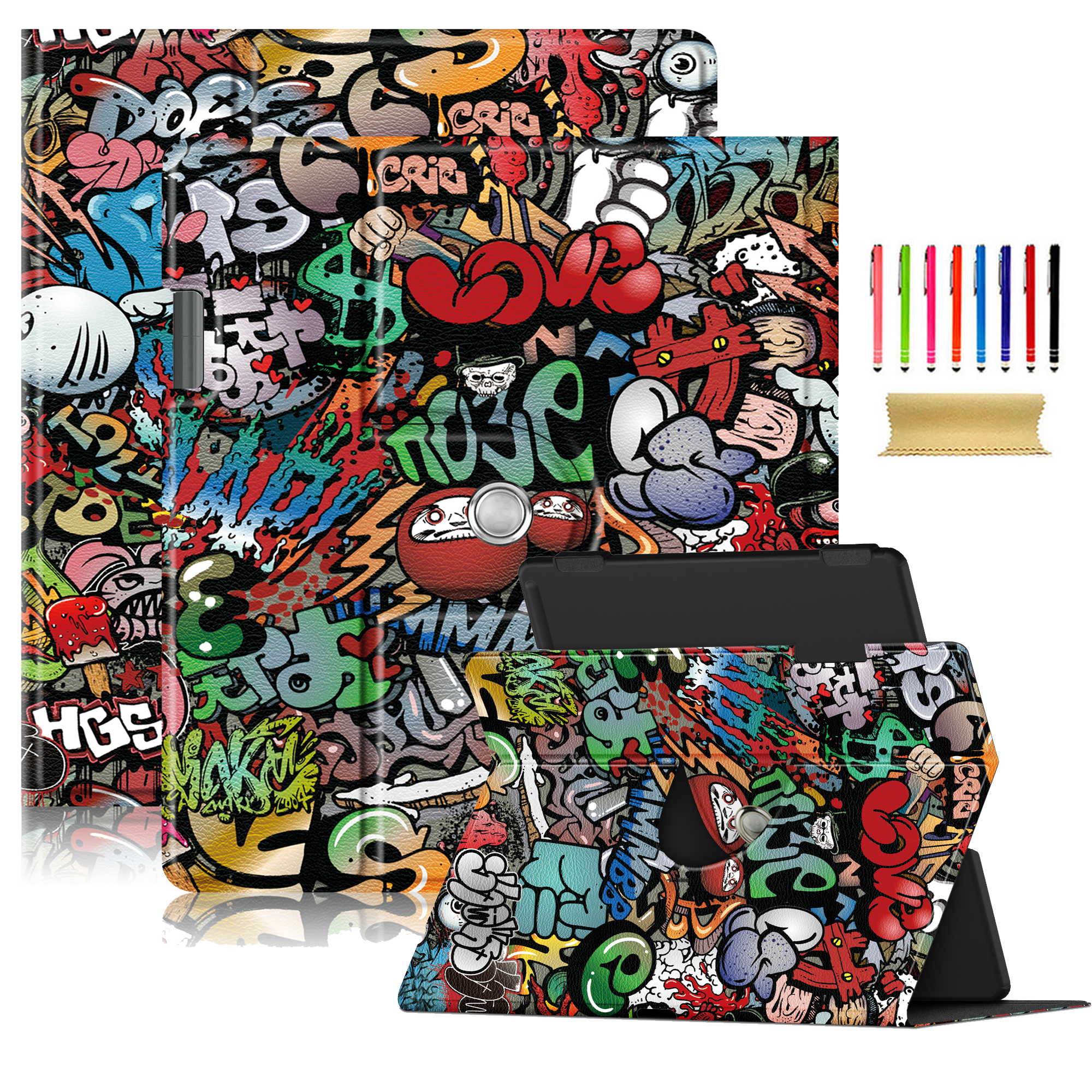 SaniMore Case for Kindle Scribe 10.2 inch (2022 Release), 360° Rotating Swivel Stand Anti-slip ...