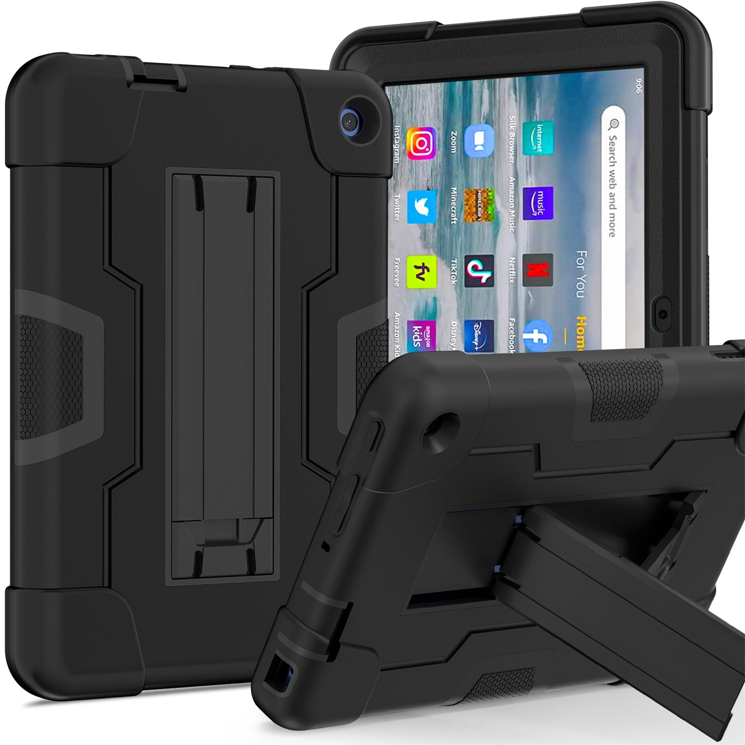 SaniMore Hybird Case for Fire 7" 12th Gen 2022, Rugged Heavy Duty ...