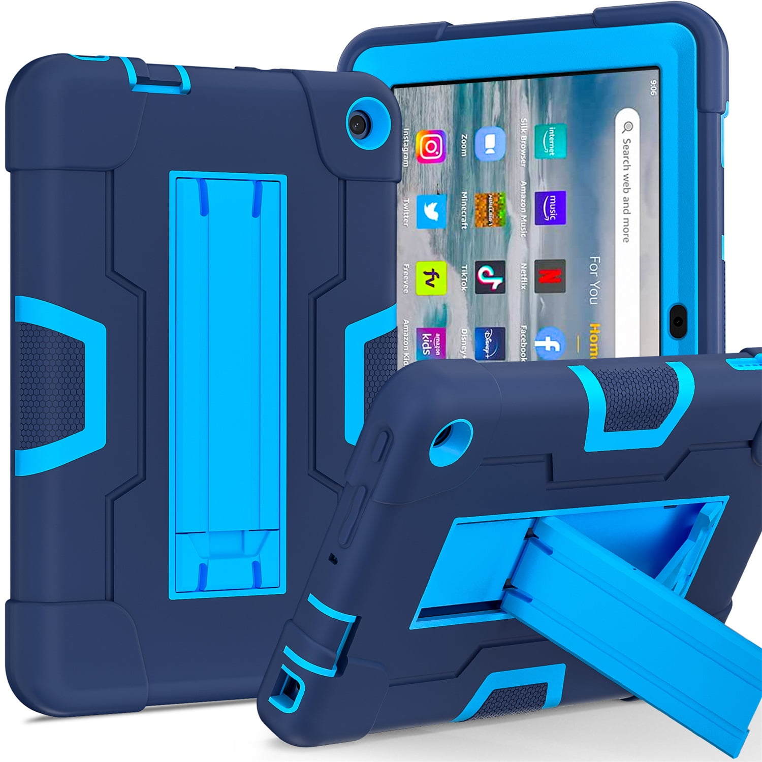 SaniMore Hybird Case for Fire 7" 12th Gen 2022, Rugged Heavy Duty ...