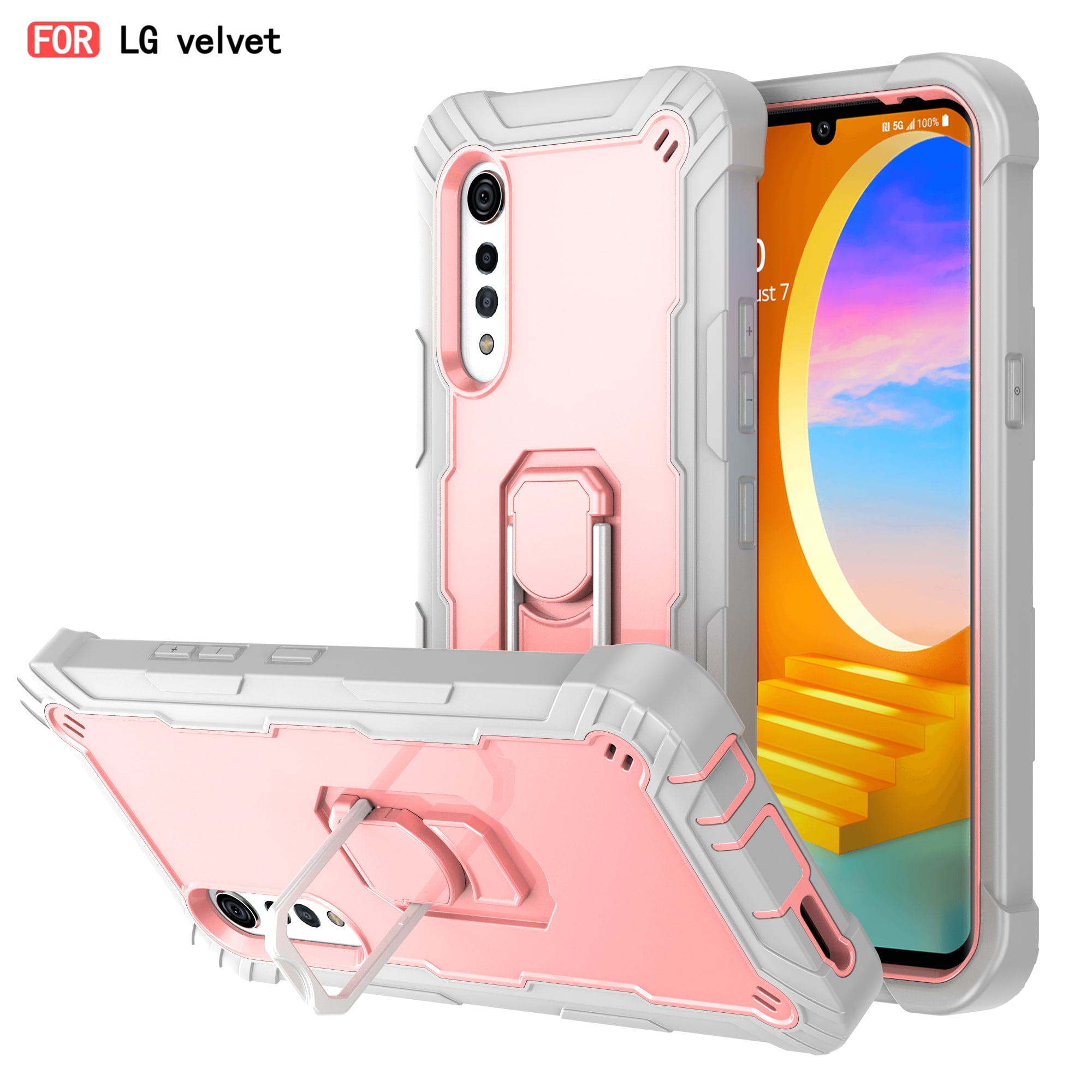 SaniMore for LG Velvet Case with Hidden Bracket Rugged Heavy Duty ...