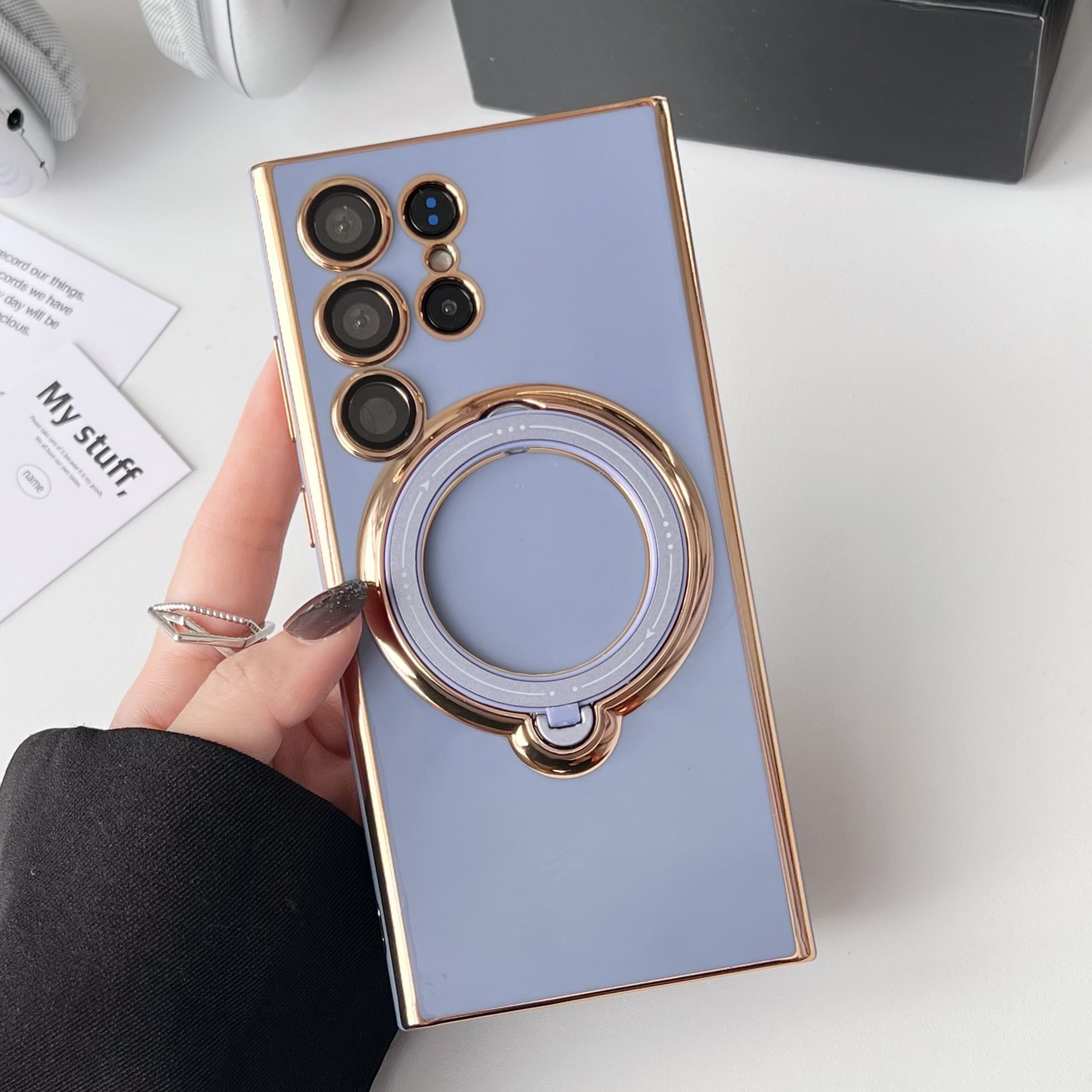 SaniMore for Samsung Galaxy A13 Case, 360° Rotating Bracket Lens Film [Compatible with MagSafe ...