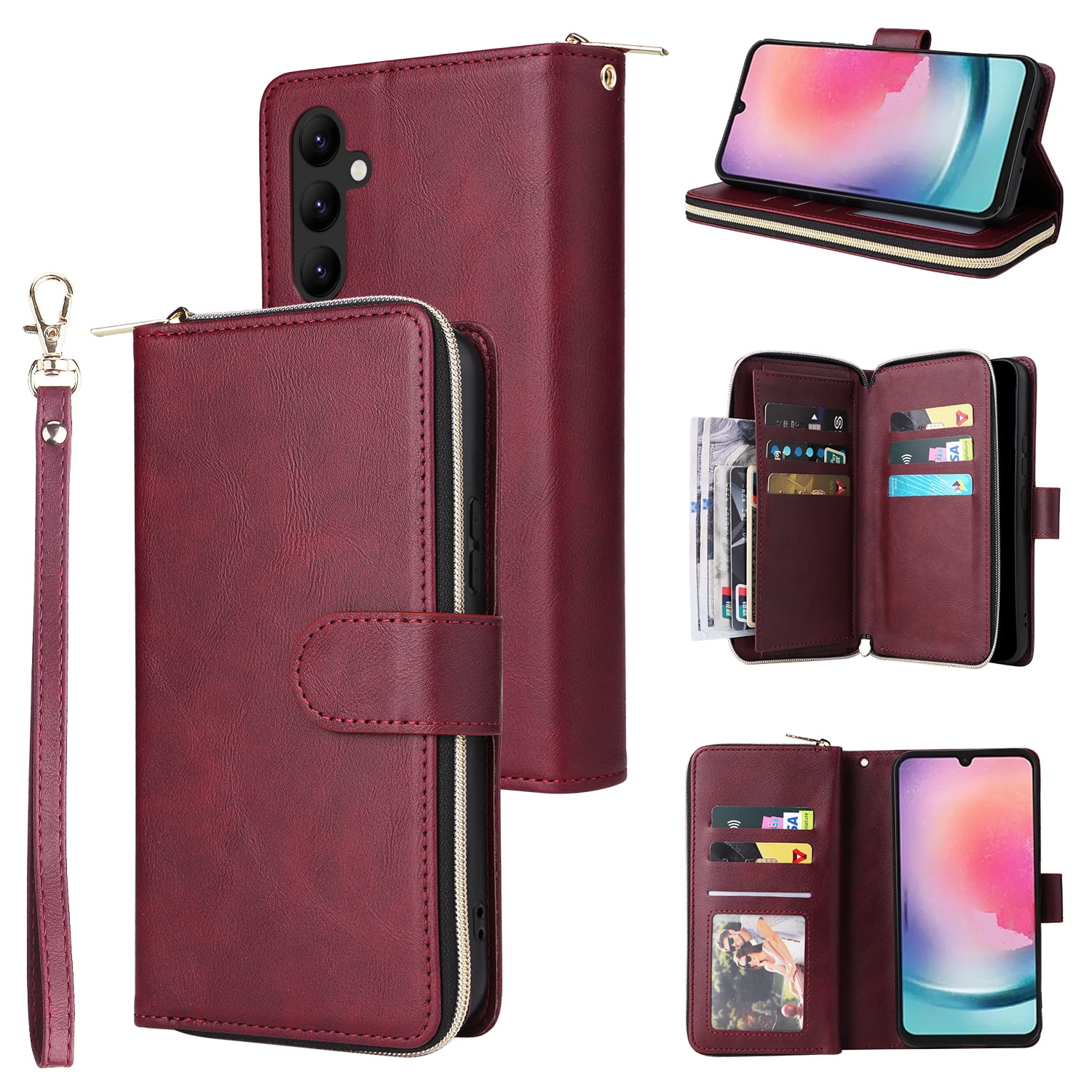 SaniMore for Samsung Galaxy A25 5G 3 in 1 Case, Zipper Purse Cover ...