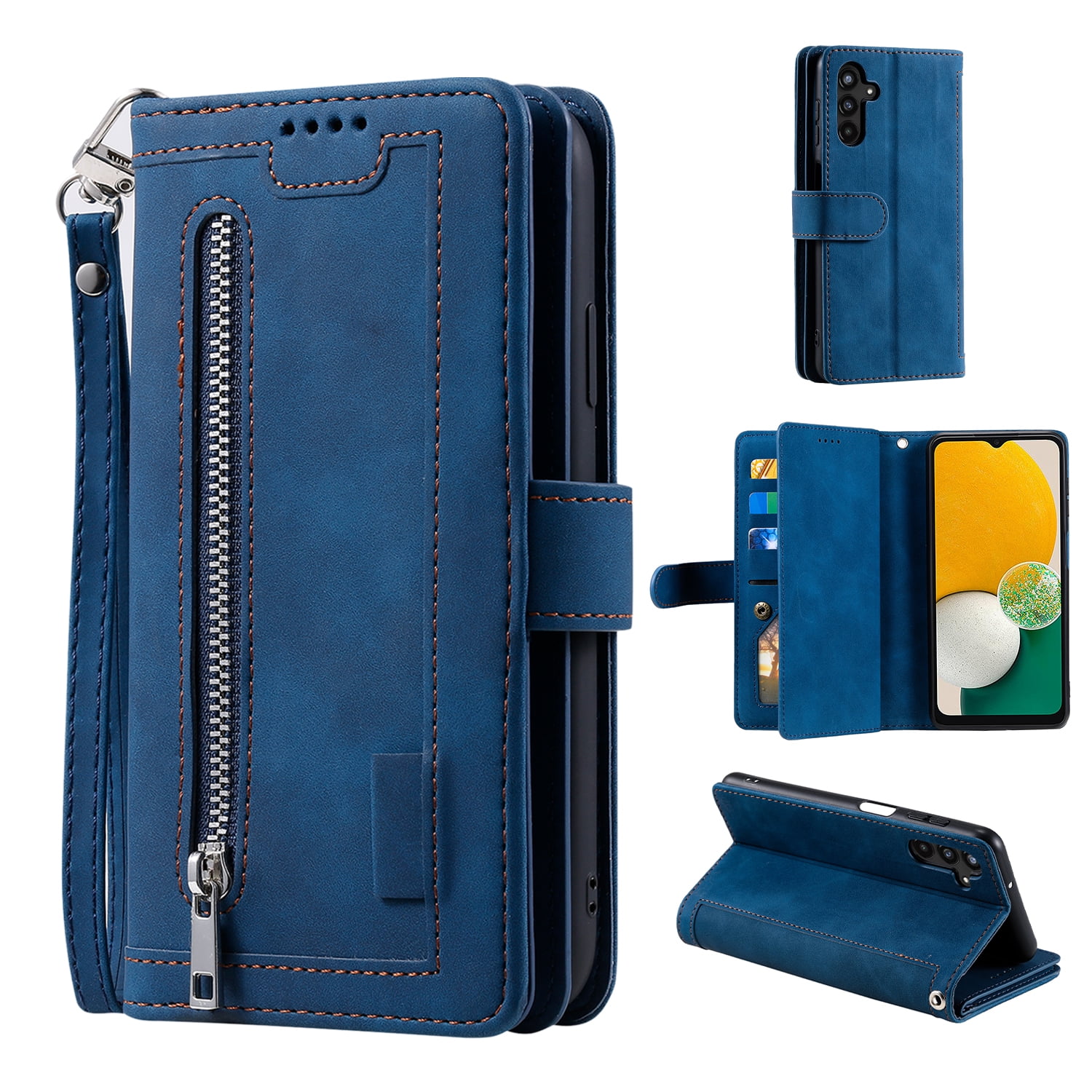 SaniMore for Samsung Galaxy A35 6.5" 2023 Case, Prumium Leather Zipper ...