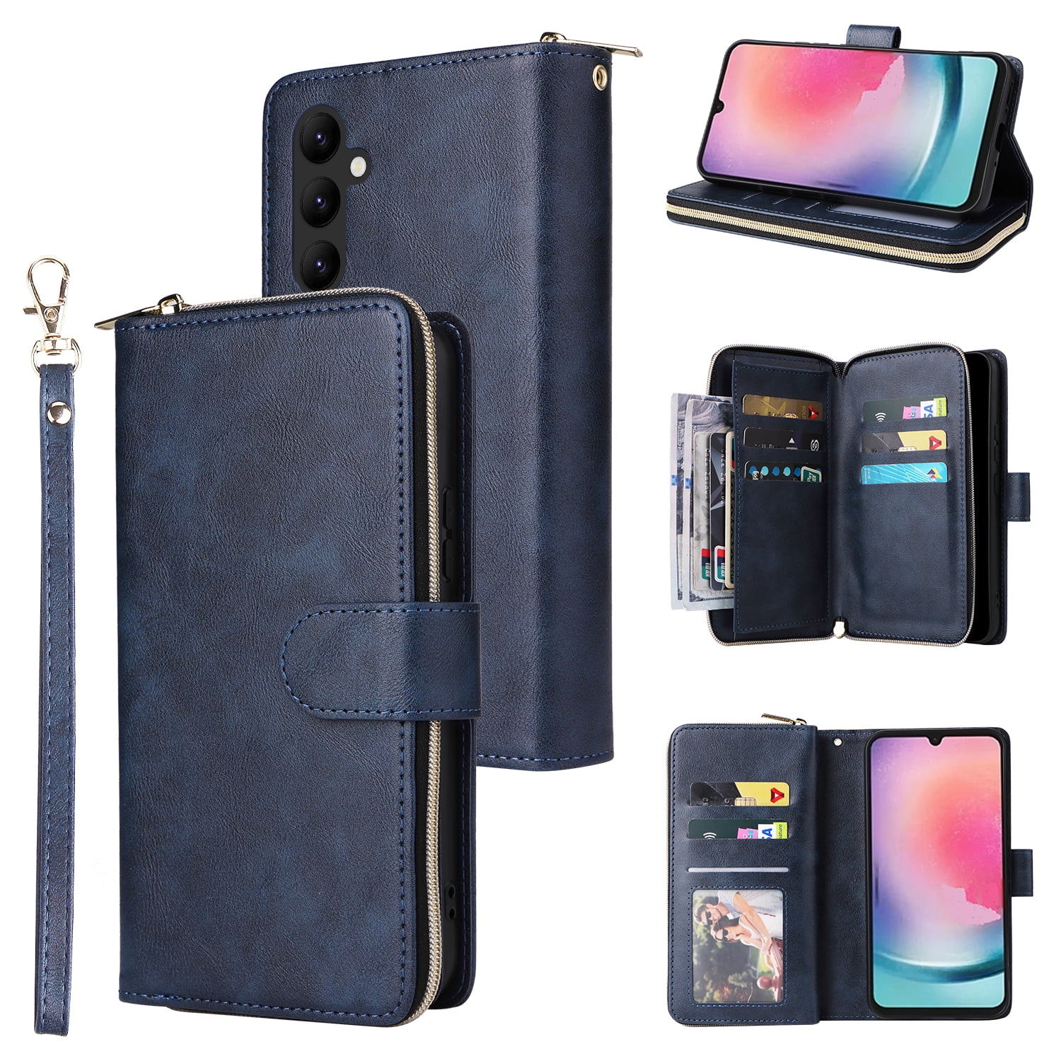 SaniMore for Samsung Galaxy A55 5G 3 in 1 Case, Zipper Purse Cover ...