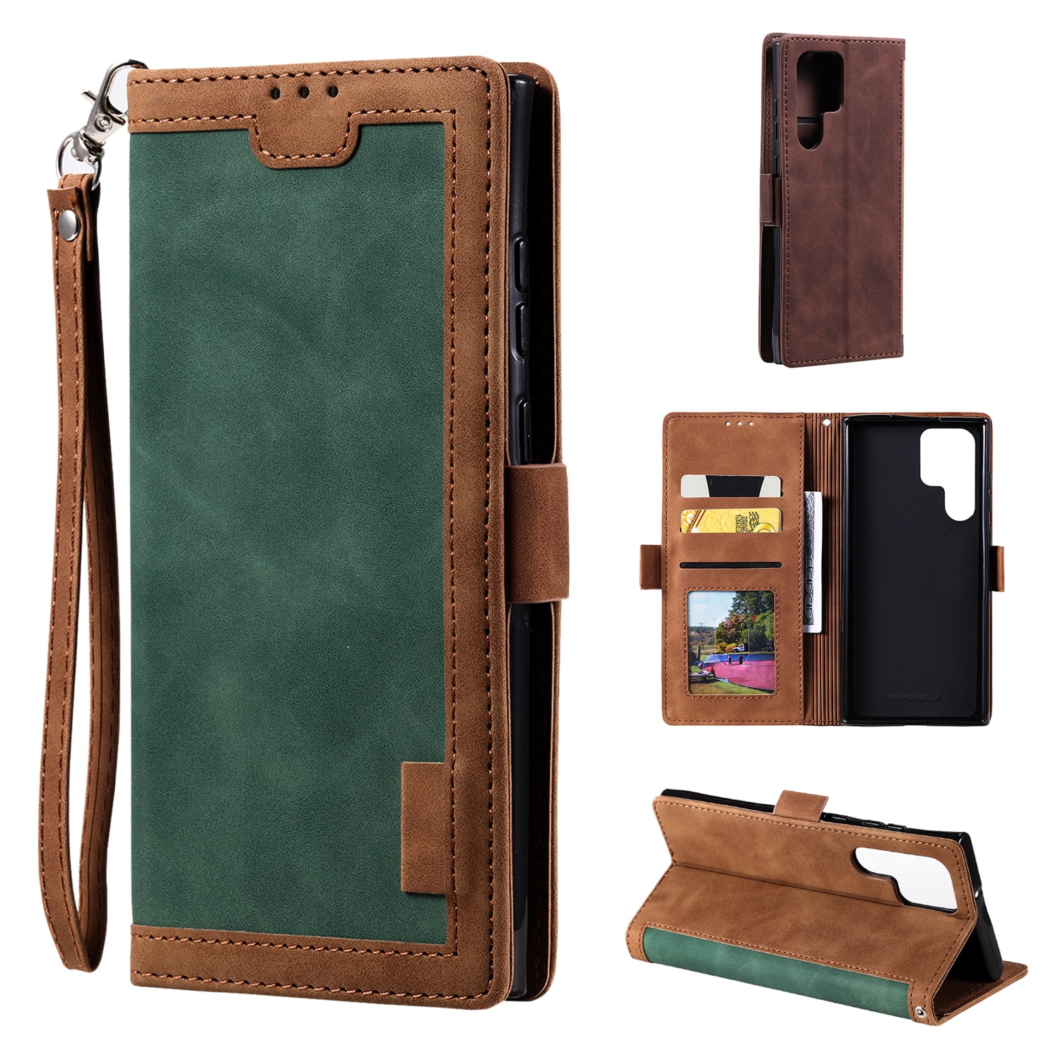 SaniMore for Samsung Galaxy S22 Ultra Case with Wristlet Strap PU ...