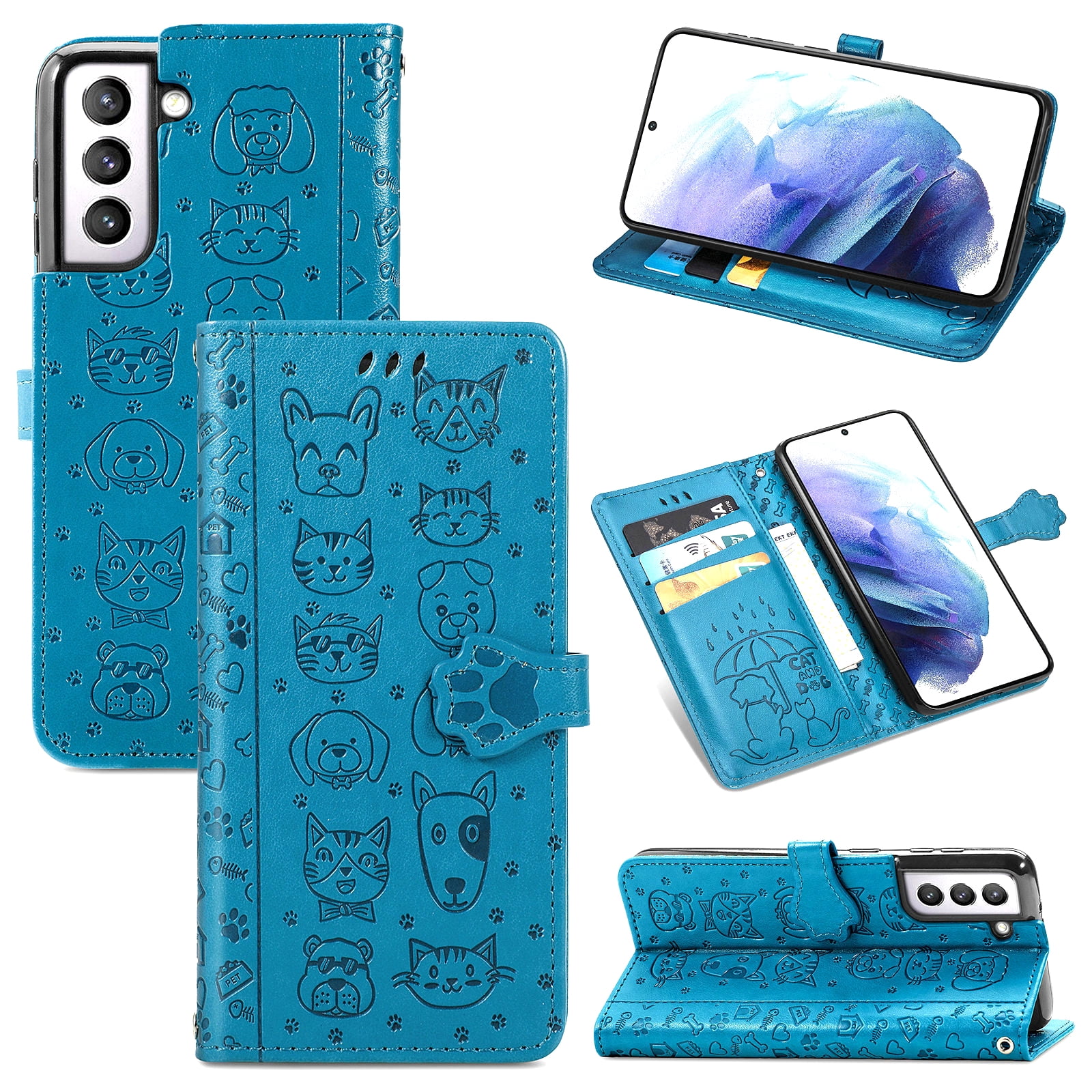 SaniMore for Samsung Galaxy S24 Plus PU Leather Flip Wallet Case, Cat ...