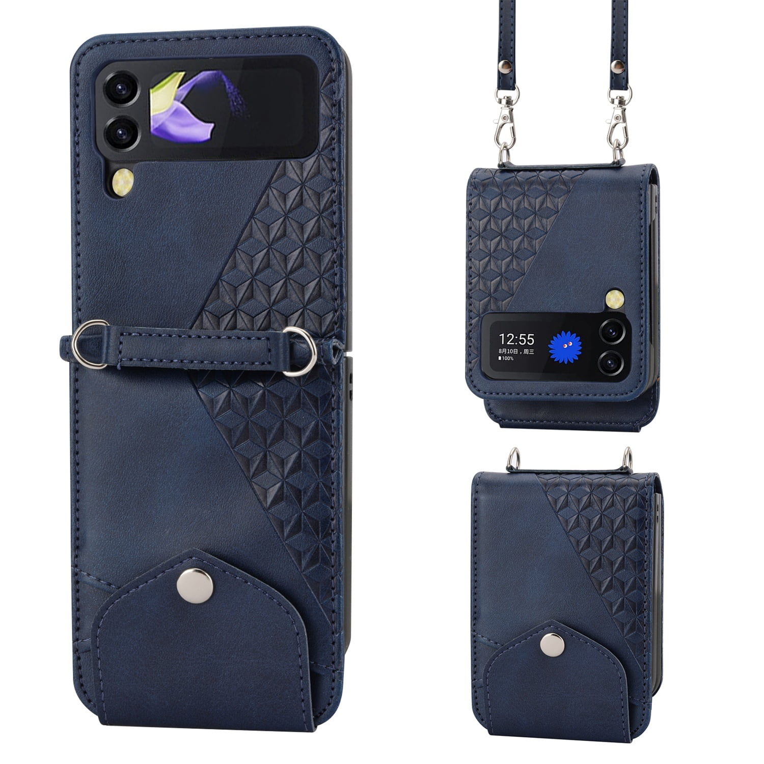 SaniMore for Samsung Galaxy Z Flip 4 PU Leather Case RFID Blocking ...