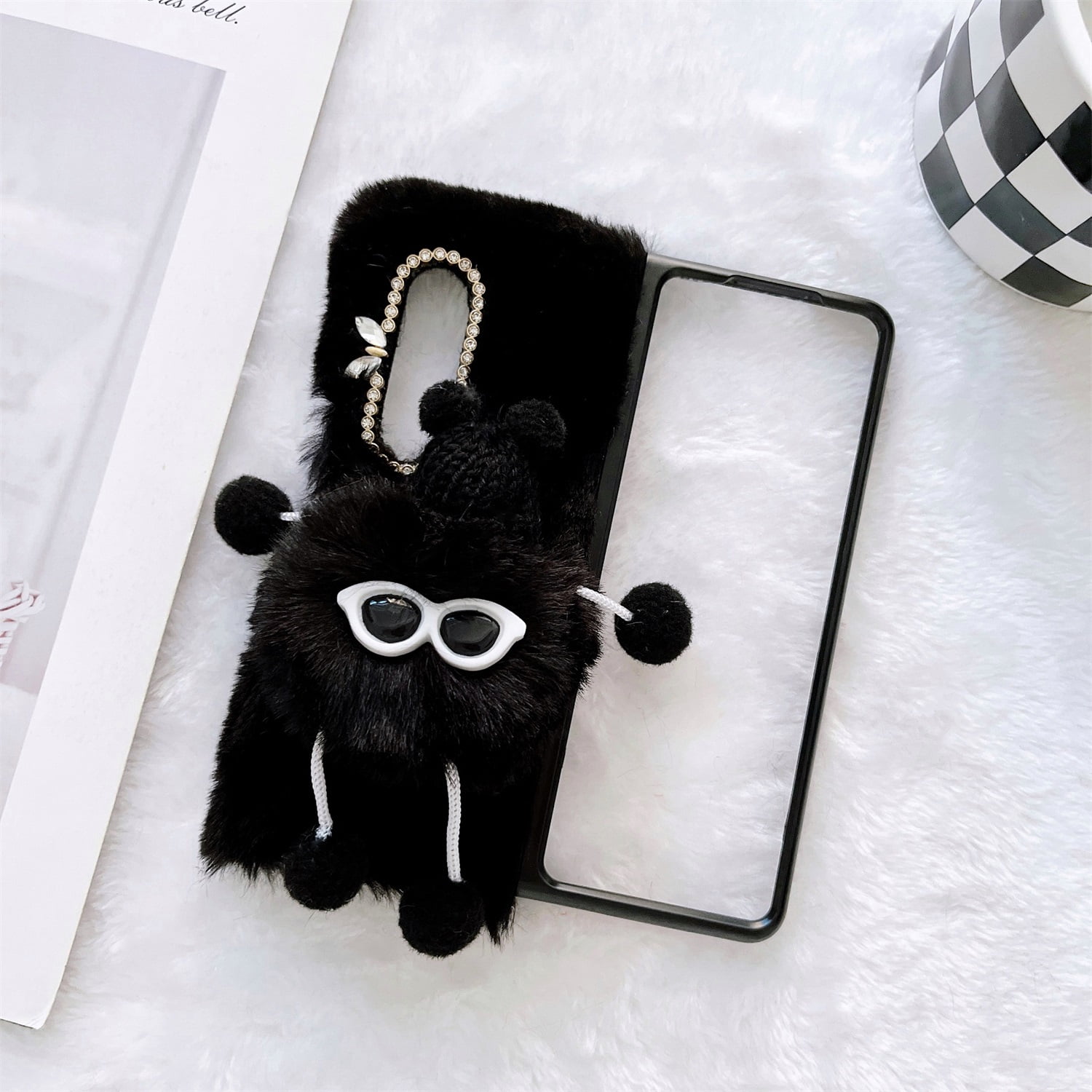 SaniMore for Samsung Galaxy Z Fold 4 Warm Cute Plush Briquette Folding ...